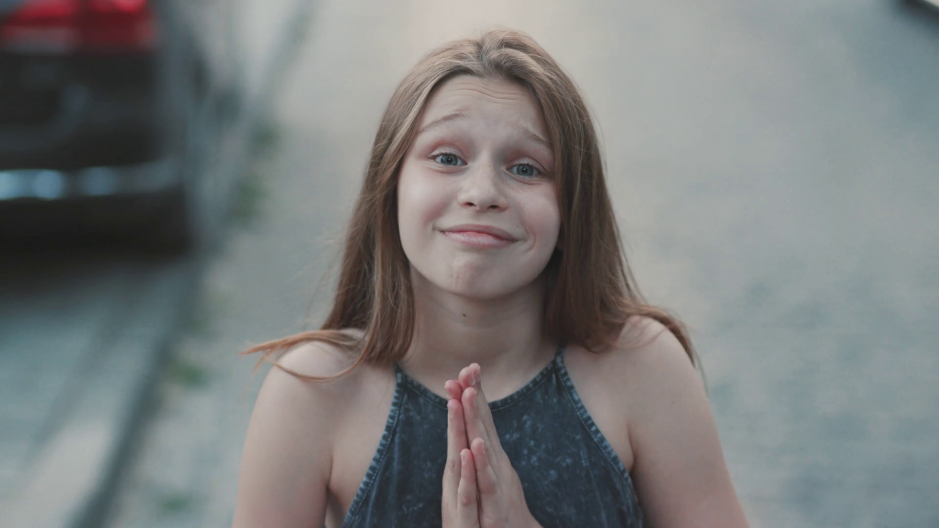Cute Teenage Girl Begging Favor Close-up Stock Footage SBV-352156571 ...