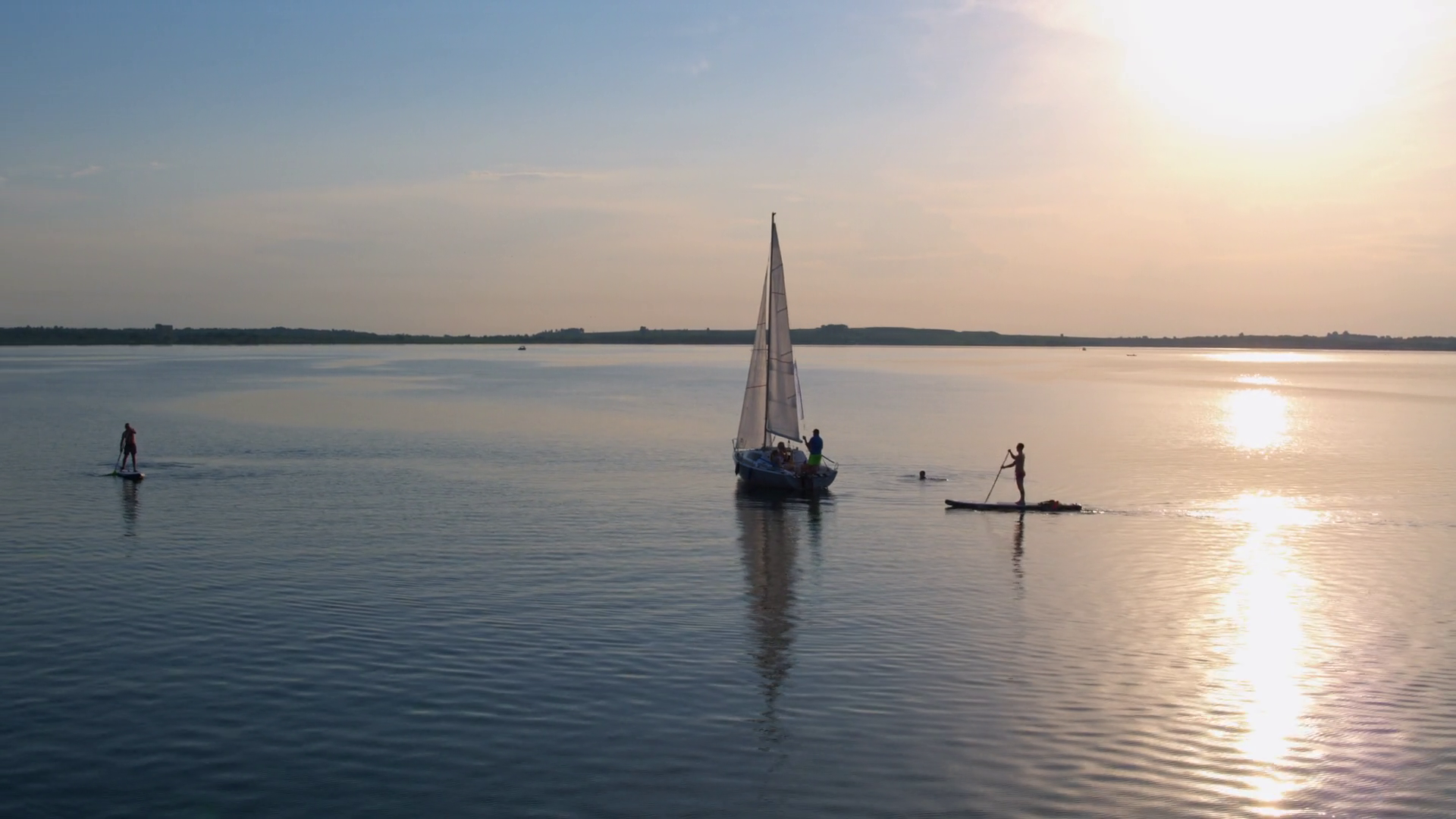 Wonderful Lake Water Activities Group Of Stock Footage SBV-352133039 ...