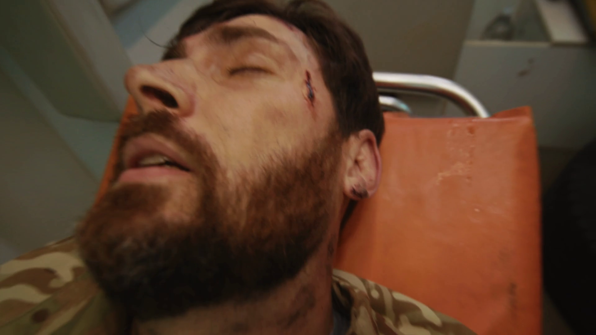 Close Up Wounded Military Man Lying Touch Stock Footage SBV-352130253 ...