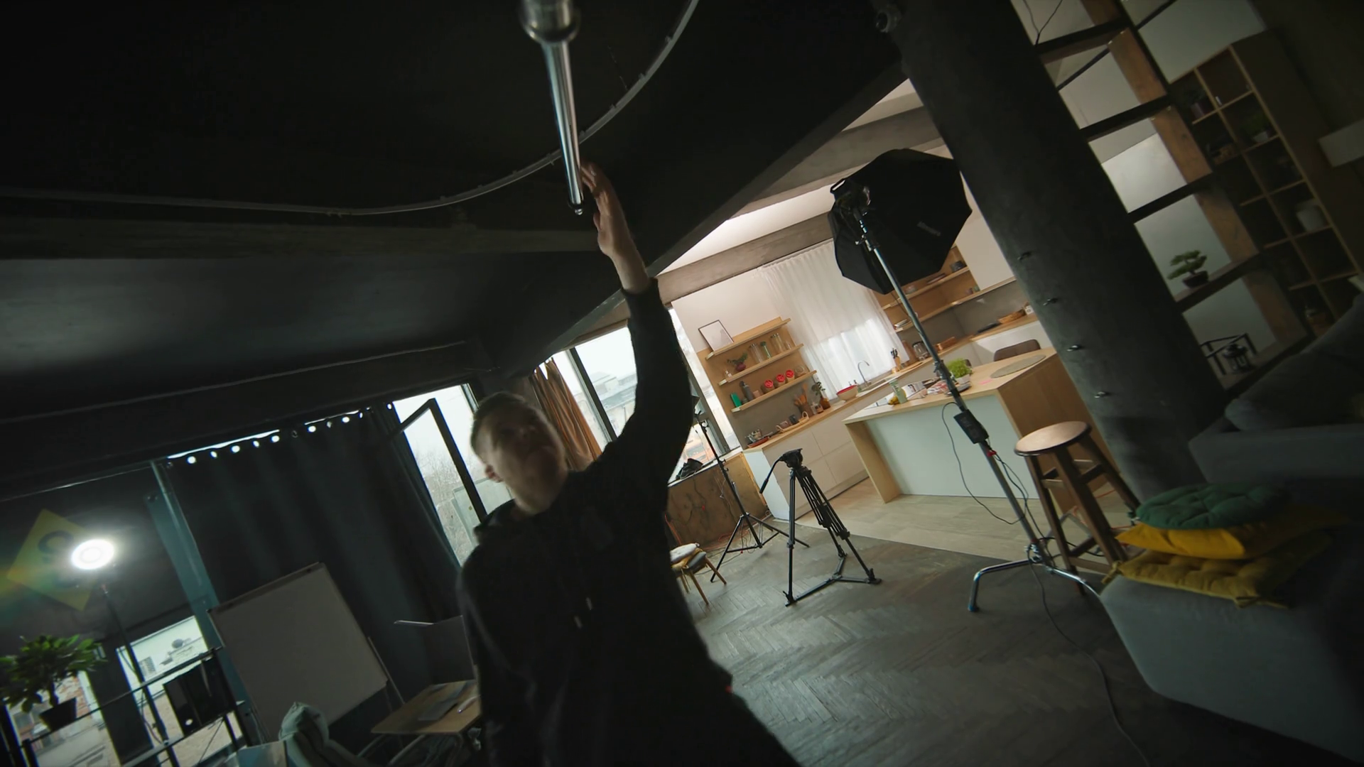 Filmmaking Man Preparing Set Shooting In Stock Footage SBV-352246938 ...