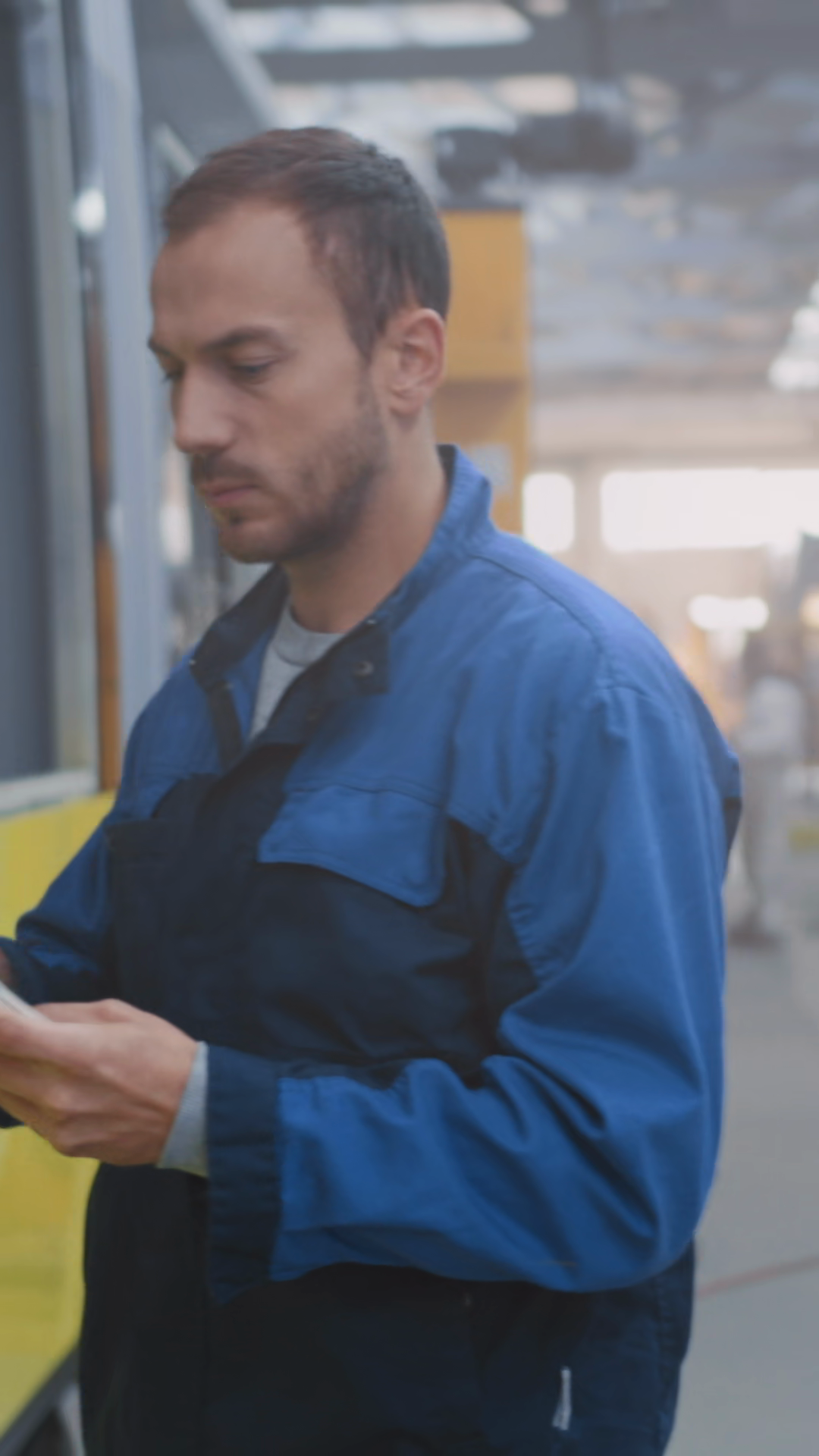 Male Employee Inspects Control Panel Stock Footage SBV-353544924 ...