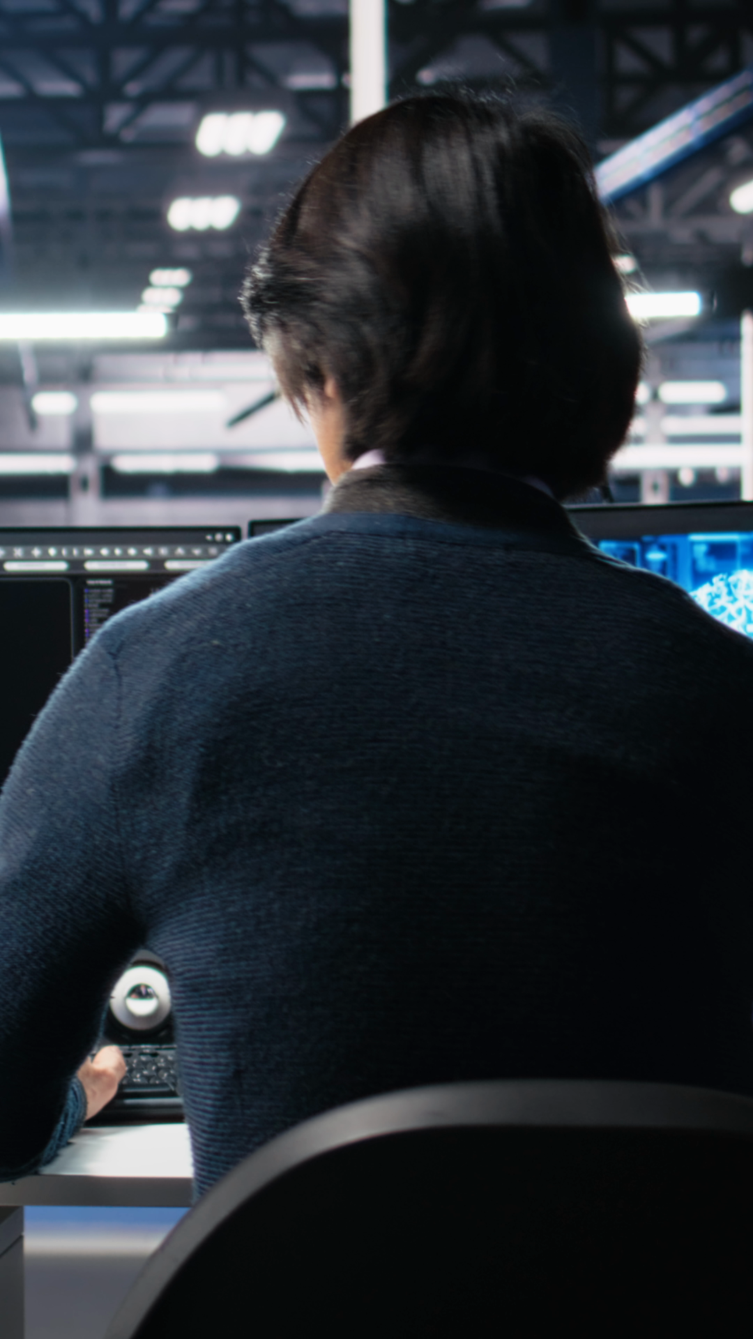 Vertical Video Admin Entering Data Center Stock Footage SBV-353258037 ...