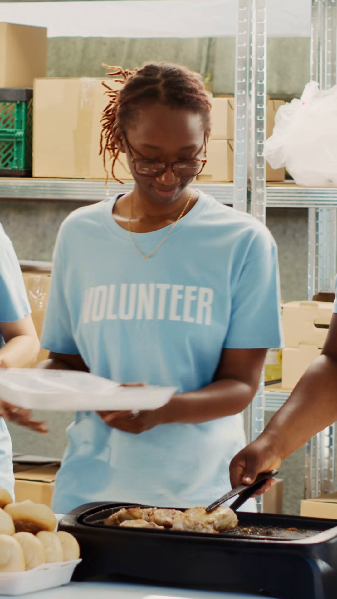 Vertical Video Multiracial Volunteer Ladies Stock Footage SBV-353496965 ...