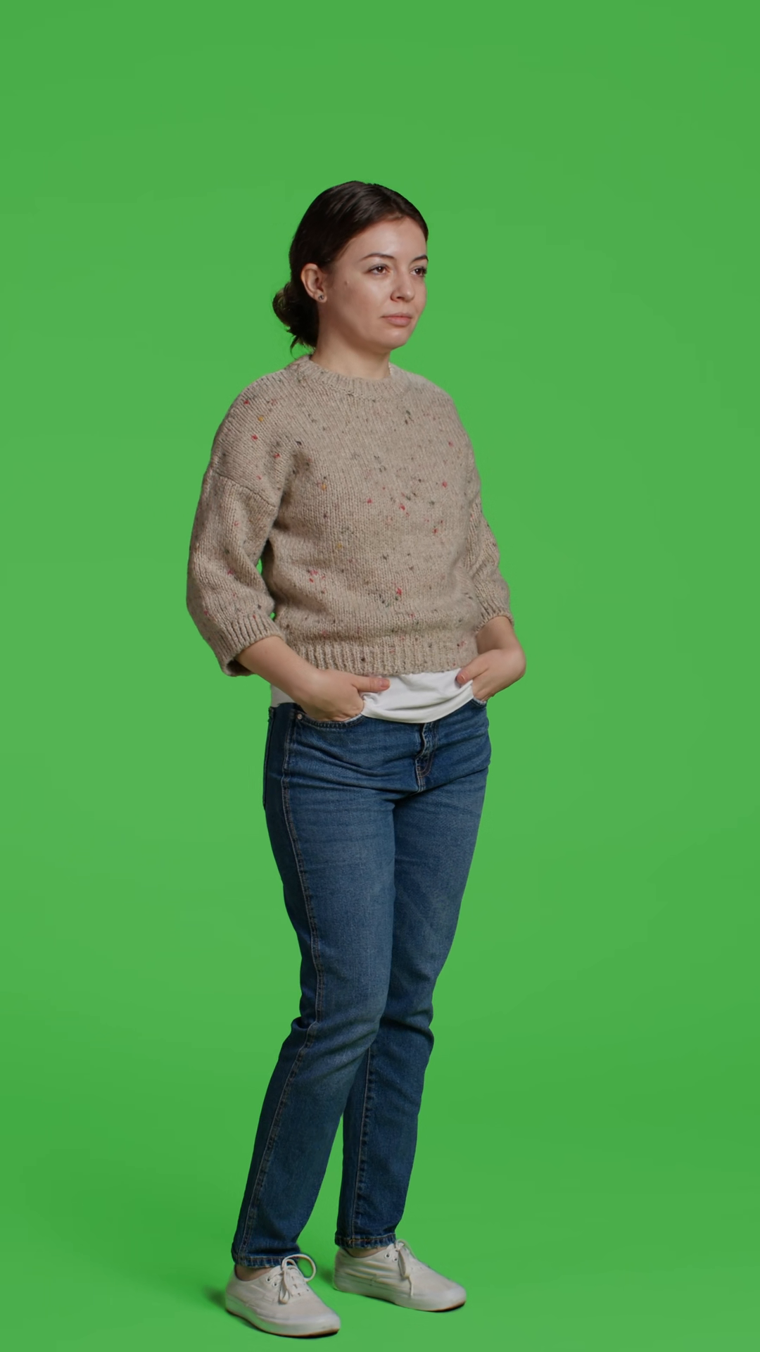 Vertical Video: Side View Of Model Posing On Stock Footage SBV ...