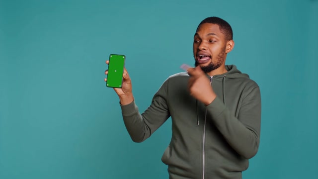Black Man Green Screen Phone Stock Footage: Royalty-Free Video Clips ...