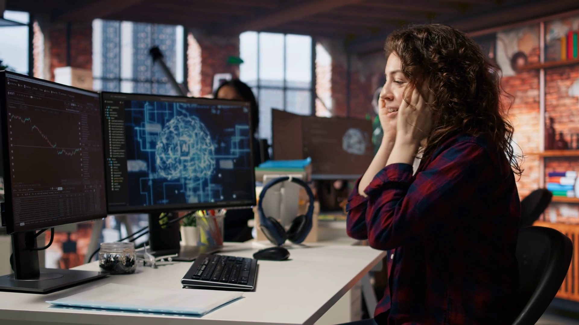 Startup Employee Shocked Successfully Stock Footage SBV-351789889 ...