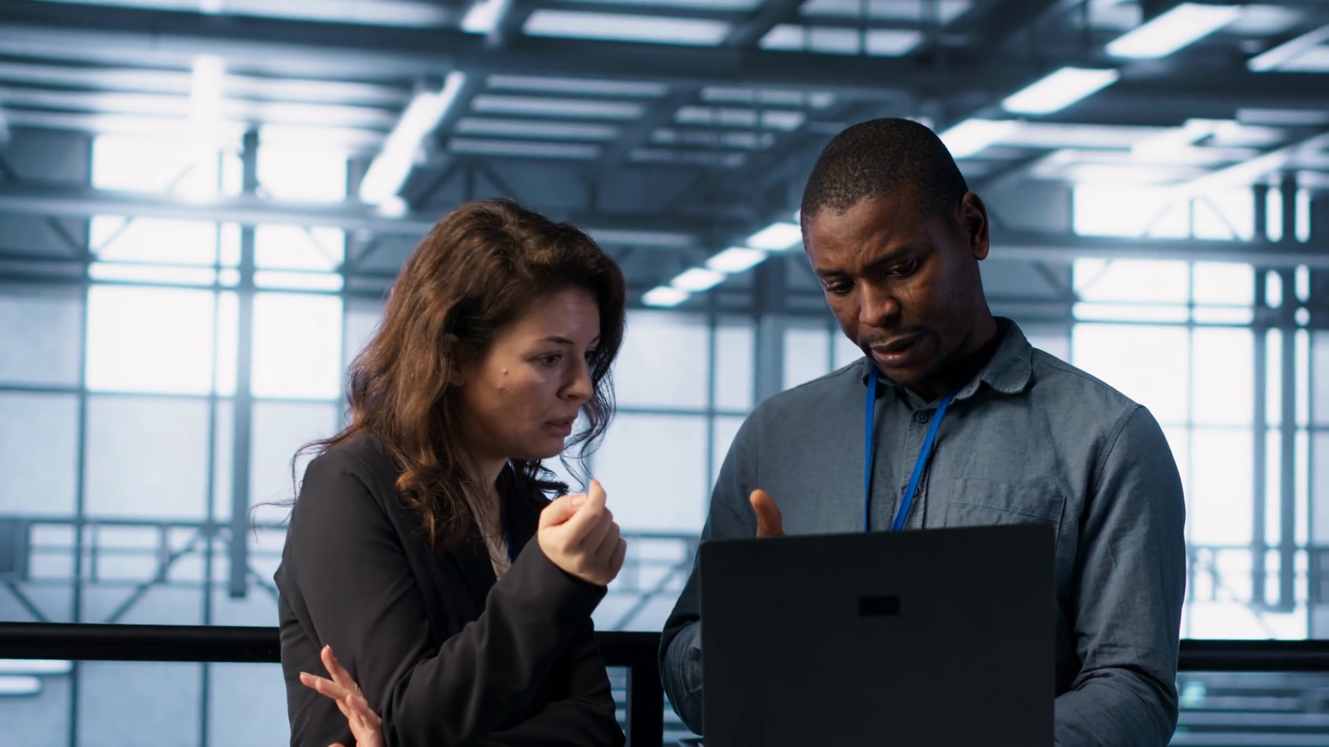 Engineers Using Laptop In Data Center Stock Footage SBV-351801377 ...