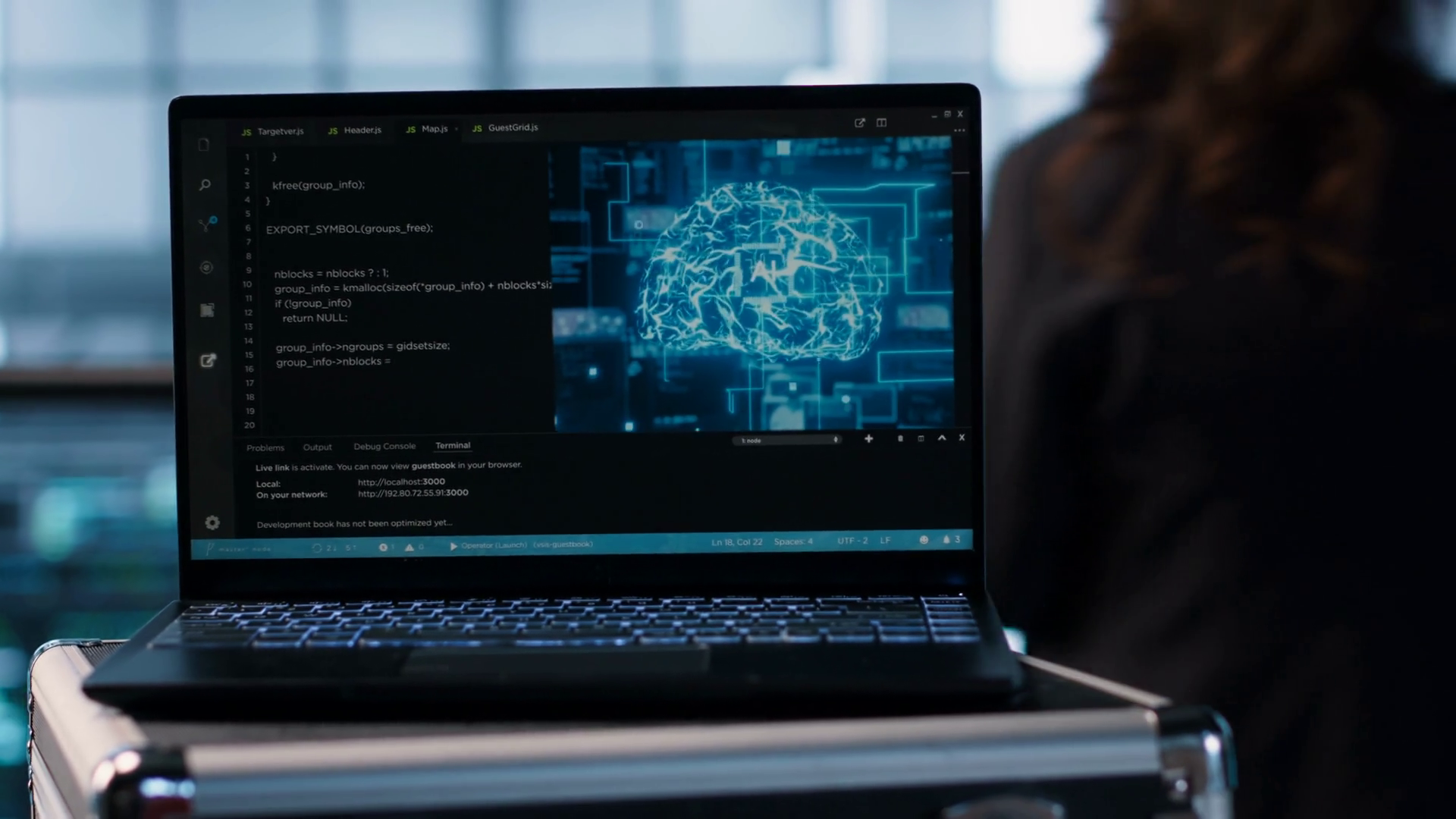 Focus On Laptop Used Teamworking Data Center Stock Footage SBV ...