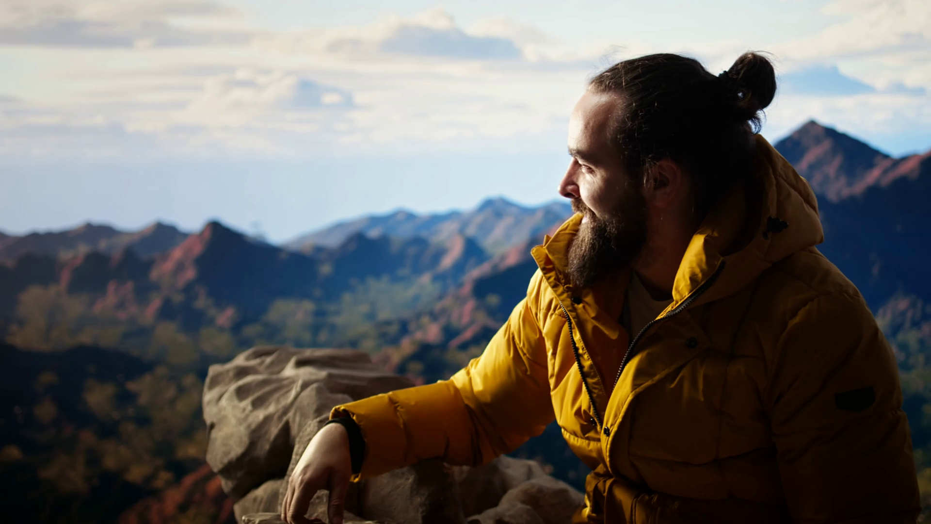 Explorer Embraces Thrill Of Reaching Stock Footage SBV-351831020 ...