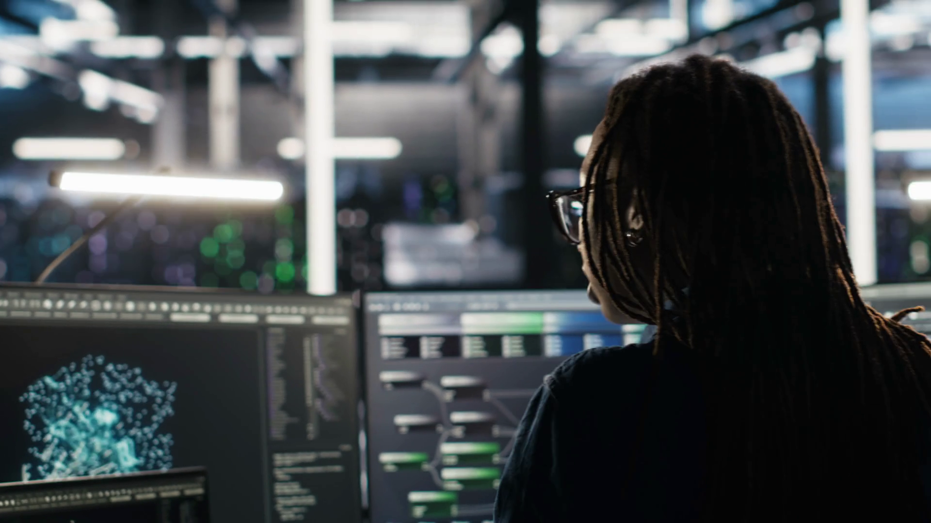 Data Center System Administrator Using Node Stock Footage SBV-352099702 - Storyblocks