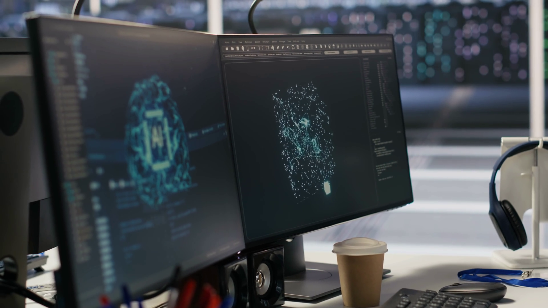 Data Center Pcs Showing Neural Network Stock Footage SBV-352187668 - Storyblocks