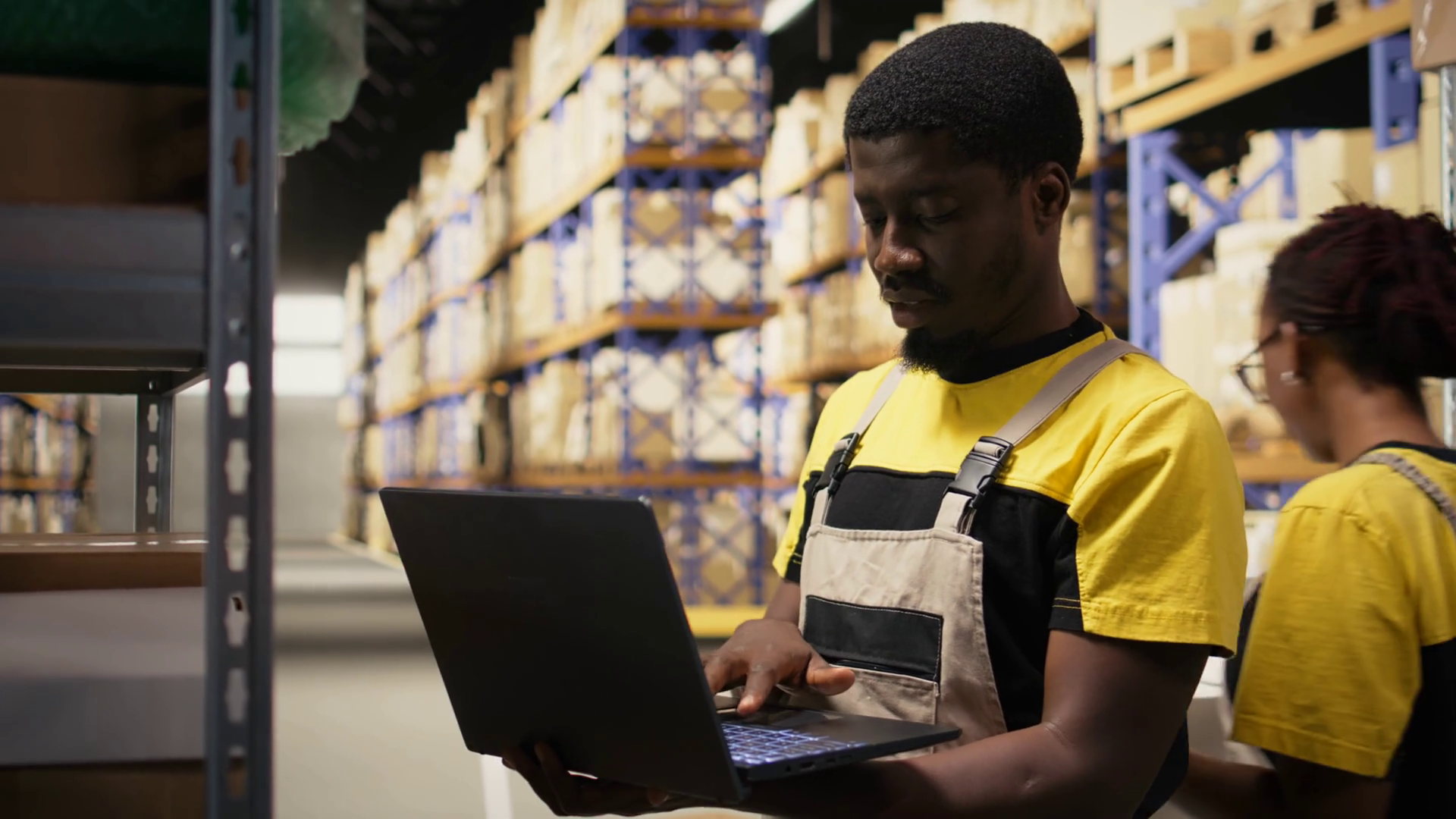 African American Male Staff Organizing Stock Footage SBV-352695401 ...
