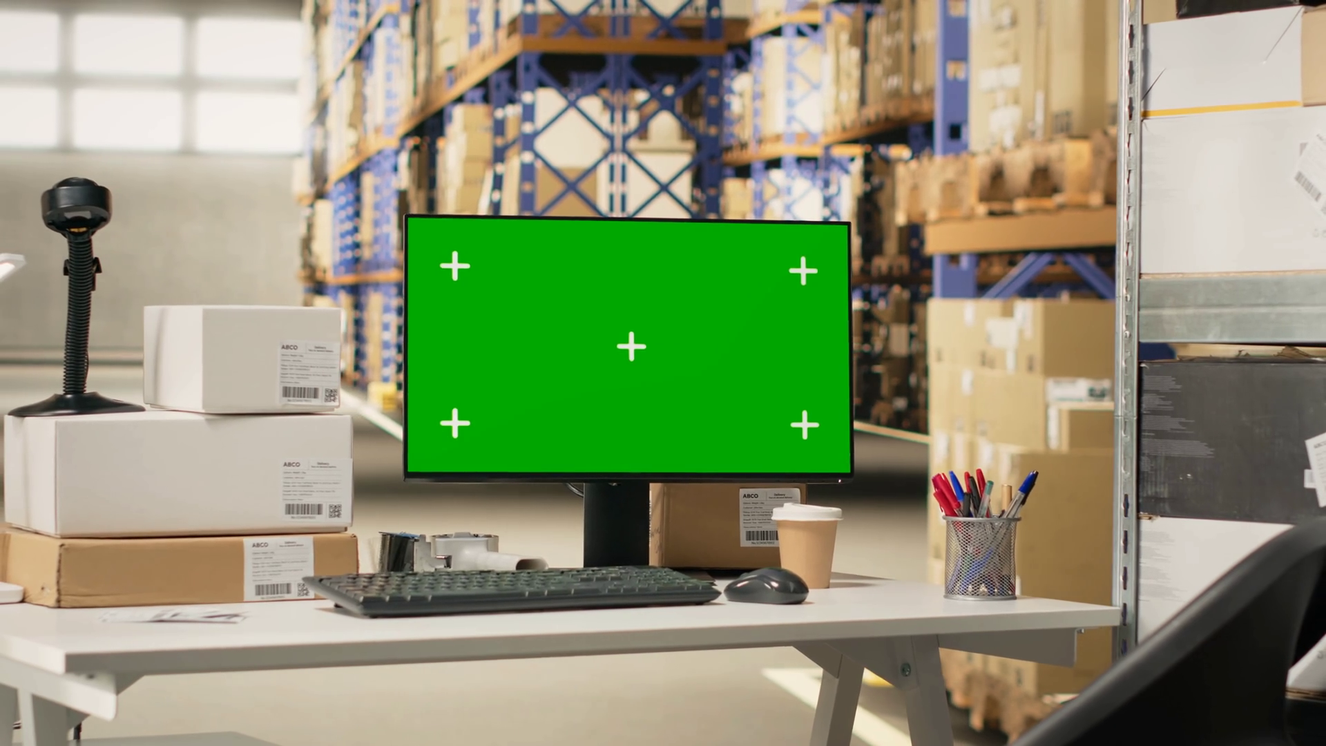 Empty Shipping Facility With Green Screen Stock Footage SBV-352694111 ...