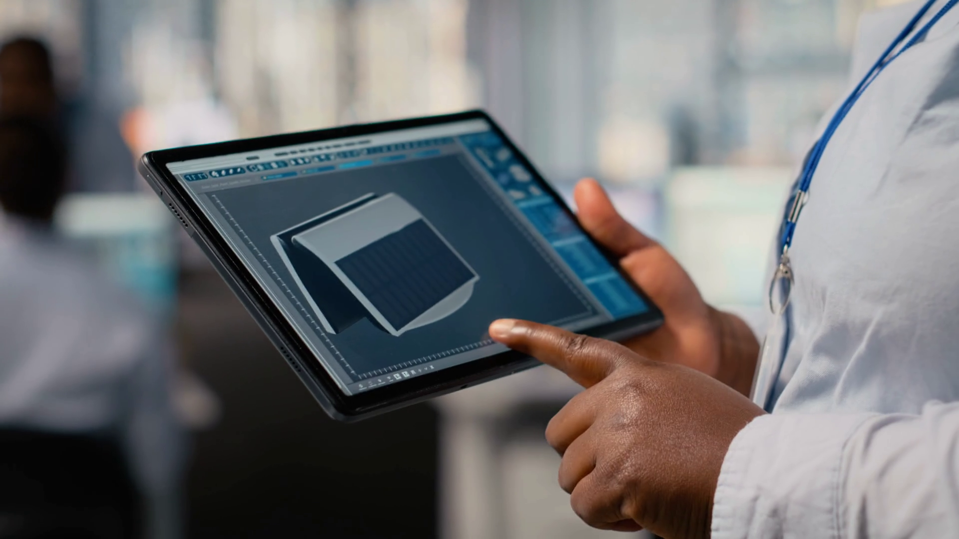 Close Up Of Technician Using Tablet To Stock Footage SBV-352721031 ...