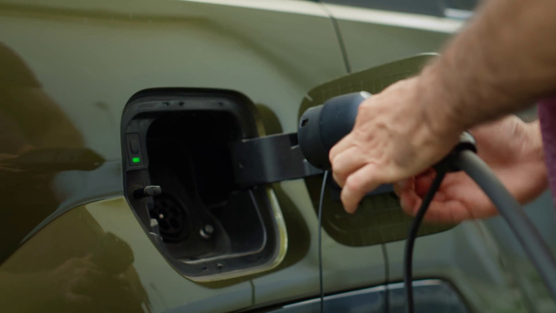 Close Up Of Eco Conscious Driver Opening Stock Footage SBV-352676600 ...