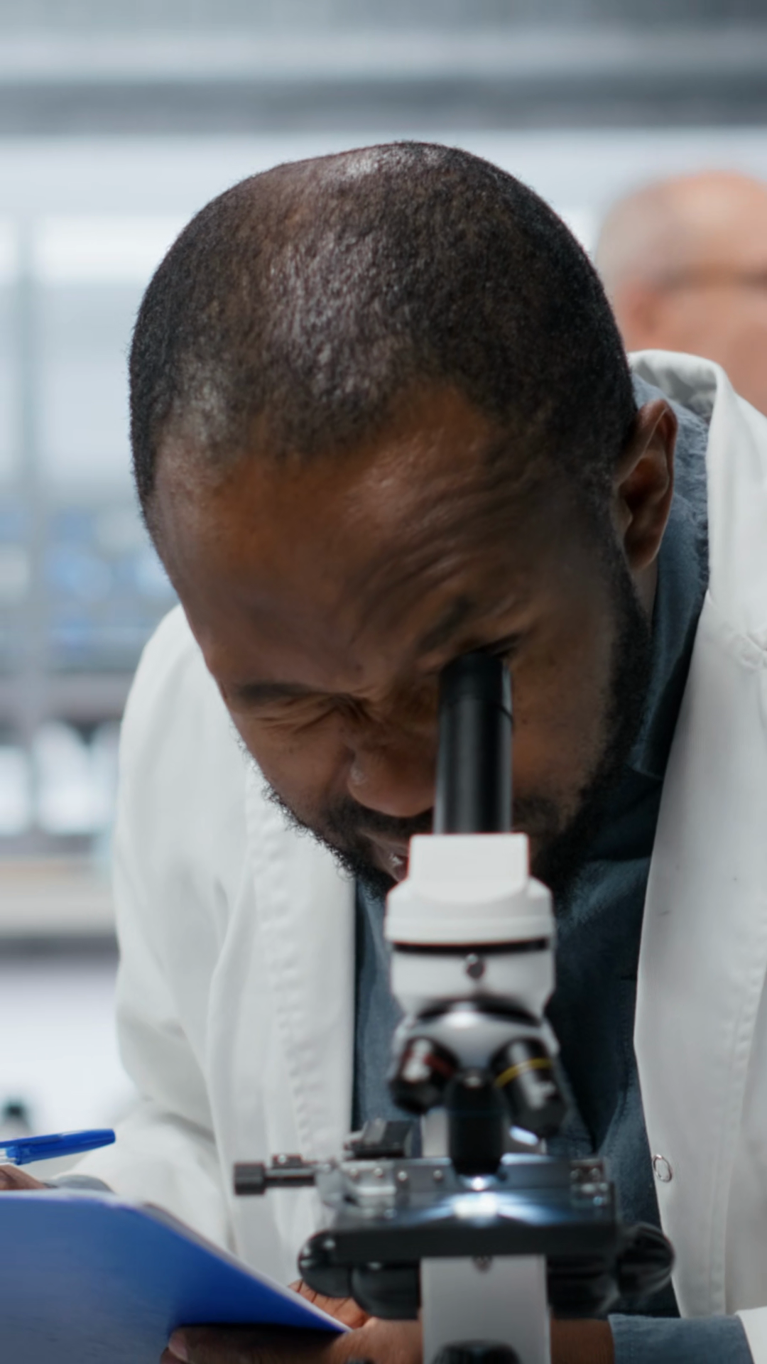 Vertical Video Male Cytotechnologist Using Stock Footage SBV-353682420 ...