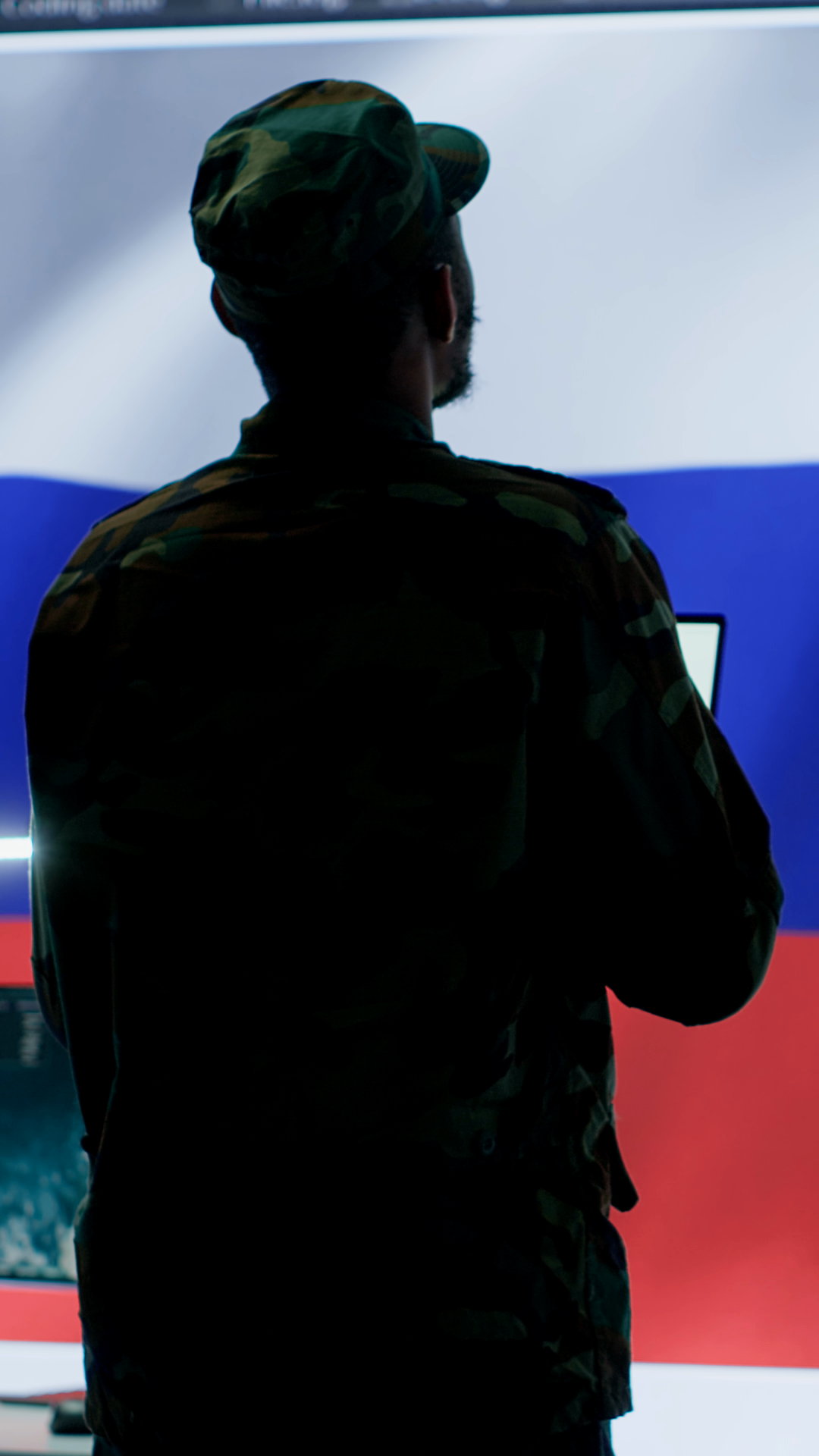 Vertical Video Russian Military Commander In Stock Footage SBV ...