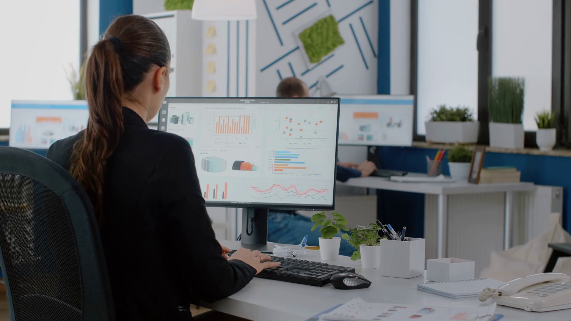 Engineer Designing Data Charts On Computer Stock Footage SBV-346678569 ...