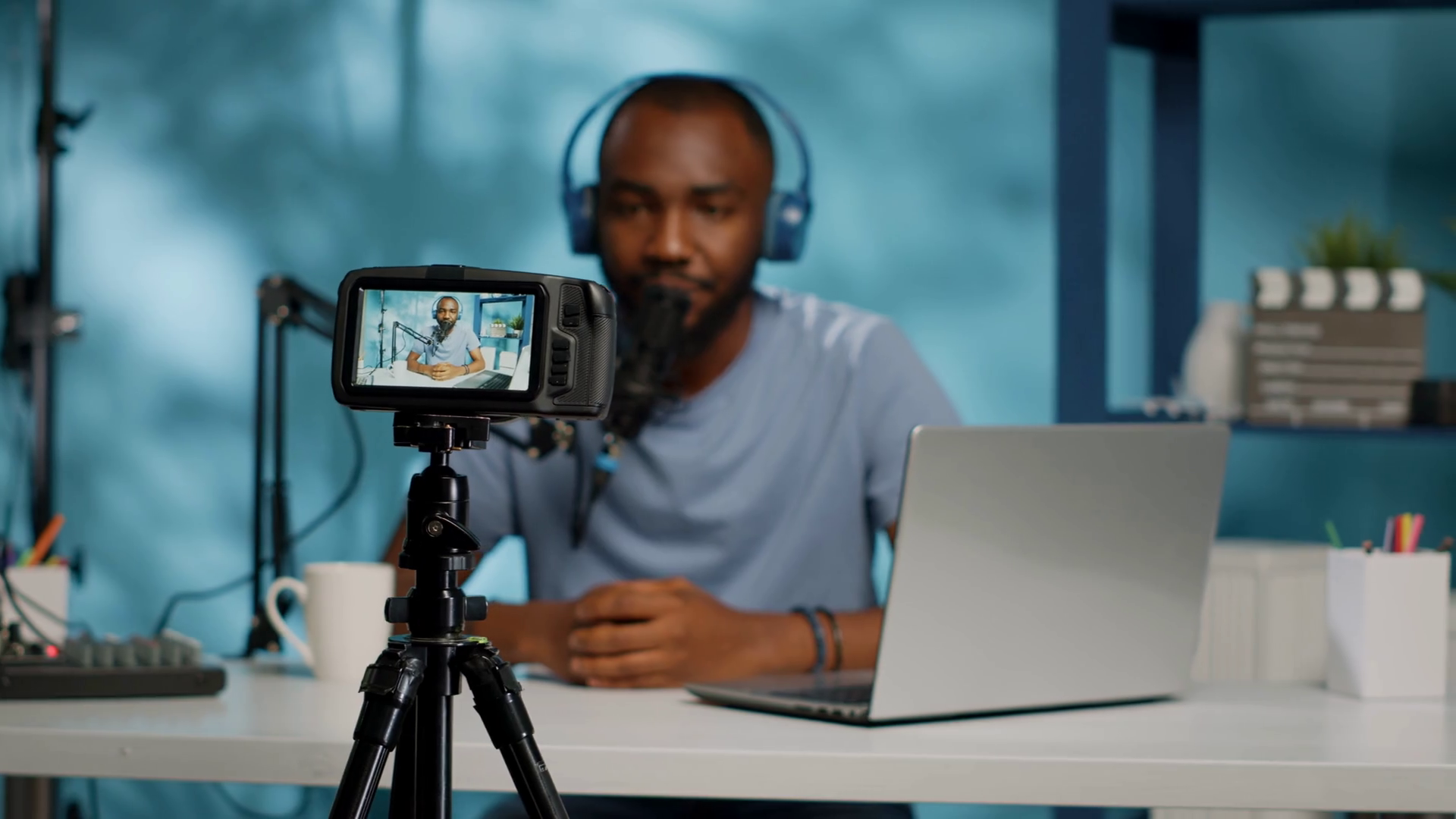 Close Up Of Content Creator Recording Video Stock Footage SBV-346687395 ...