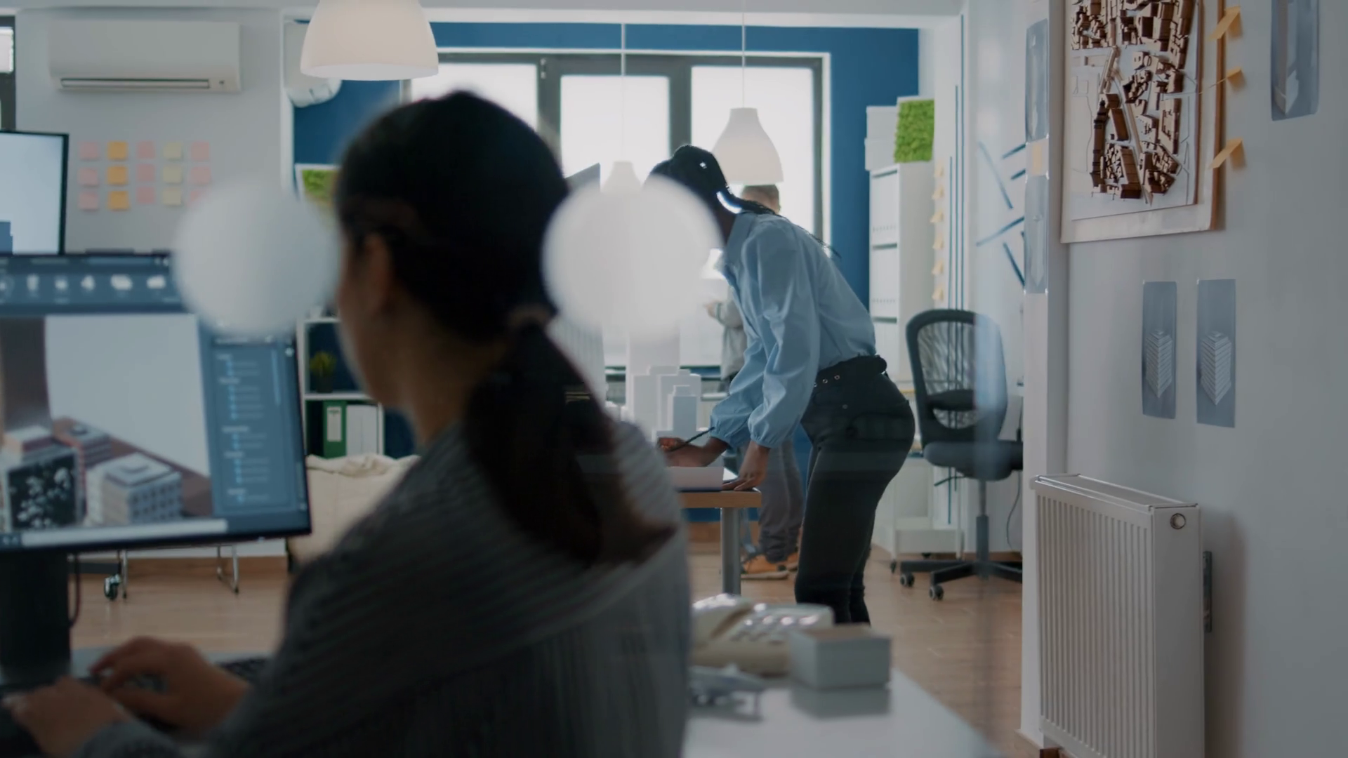 Architect Working With Building Model Stock Footage SBV-346731465 ...