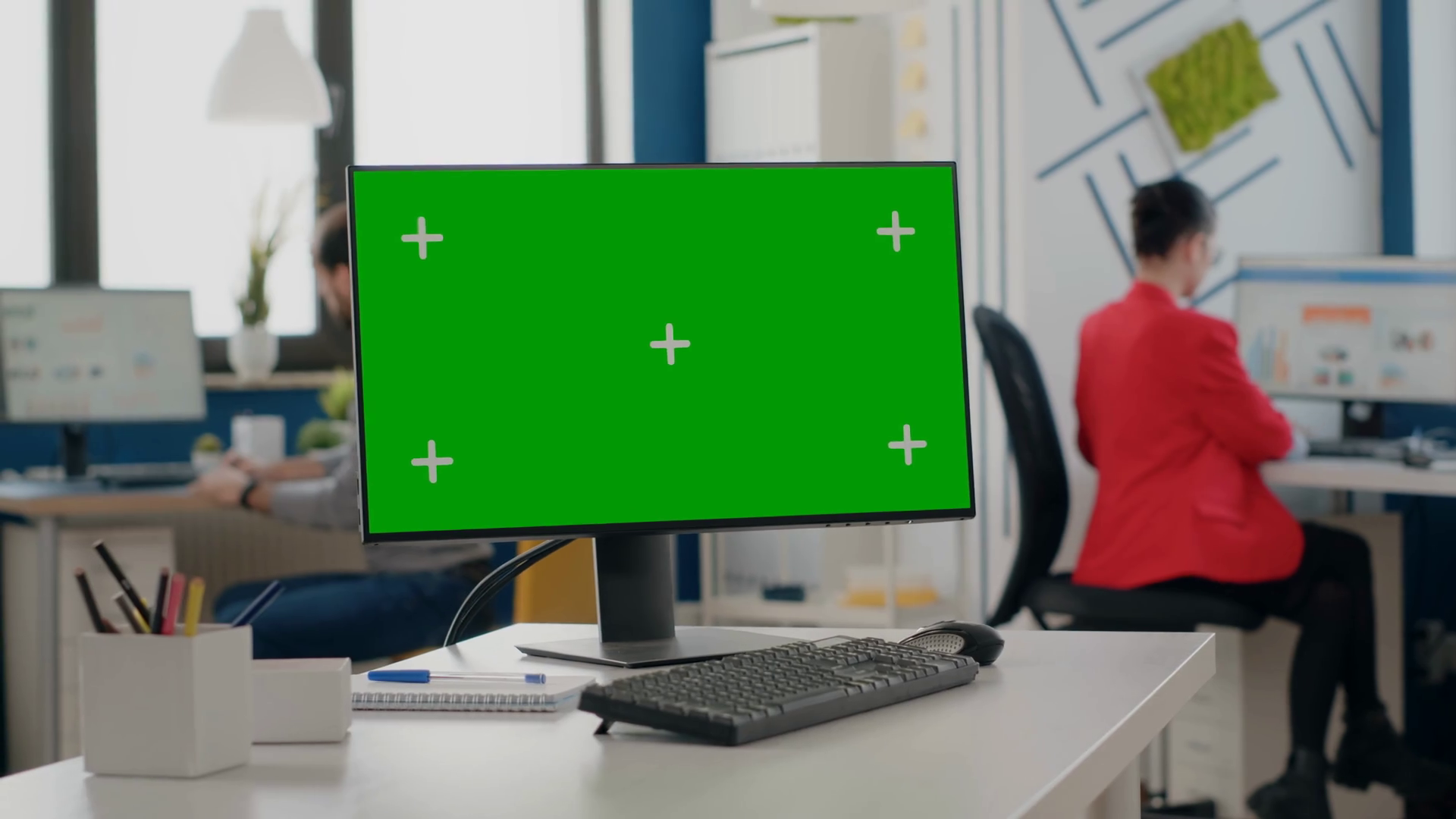 Company Worker Using Isolated Green Screen Stock Footage SBV-346738593 ...