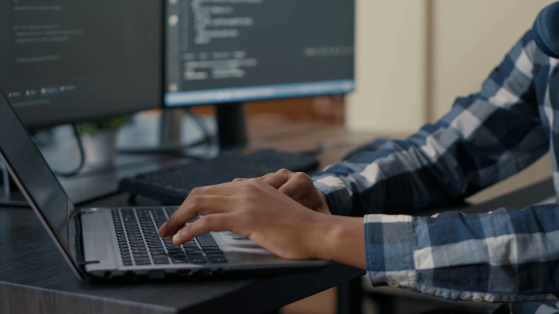 Closeup Of Programer Hands Typing Machine Stock Footage Sbv 346763502