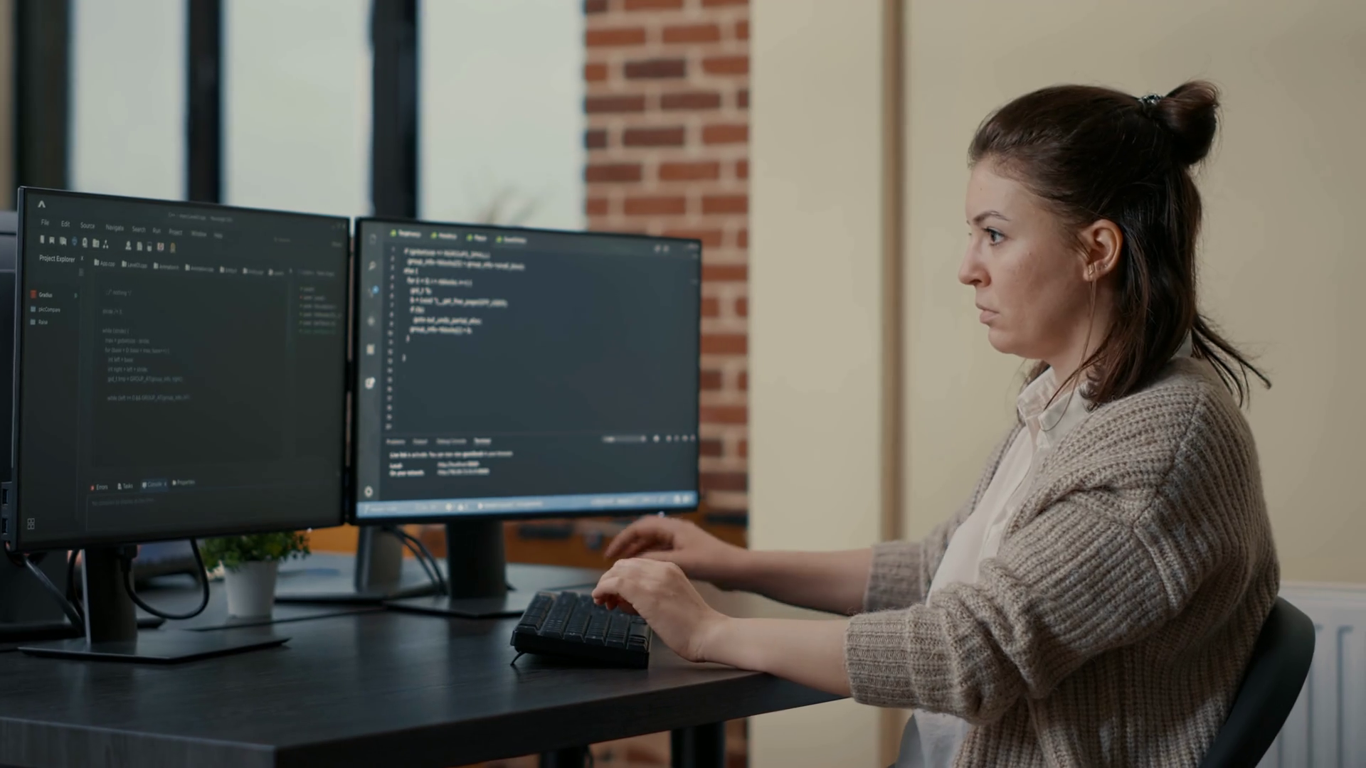 Portrait Of Focused Programer Writing Code Stock Footage SBV-346763442 ...