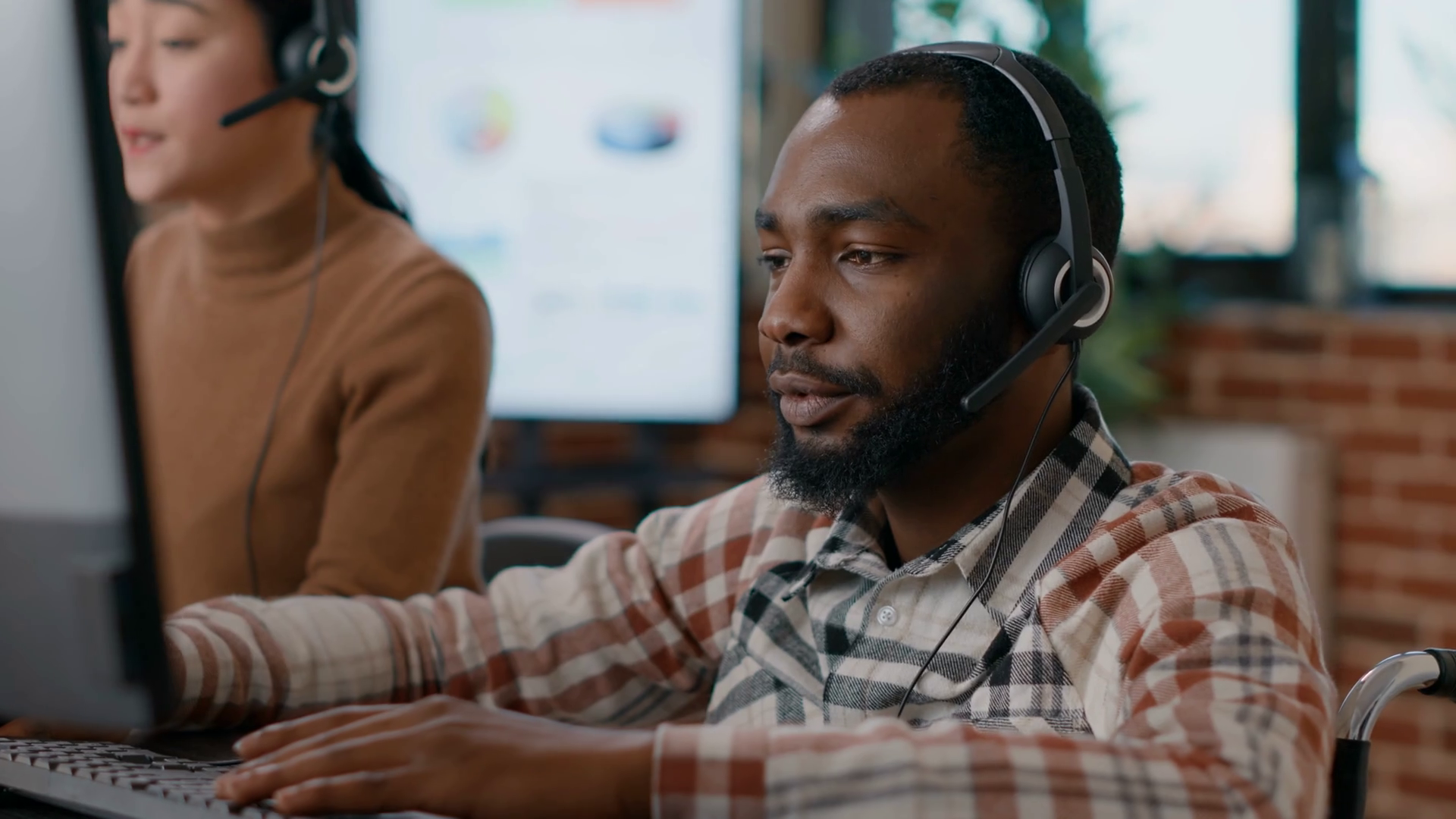 Young Man Answering Telework Call At Stock Footage SBV-346883419 ...