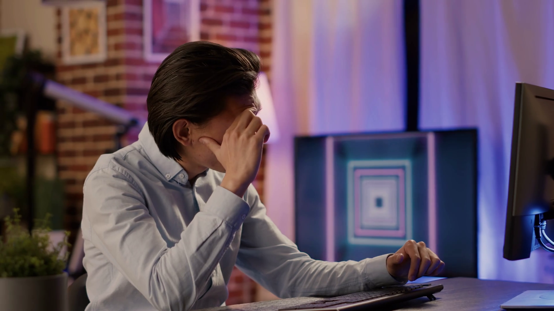 Asian Freelancer With Headache Feeling Stock Footage SBV-347139741 ...