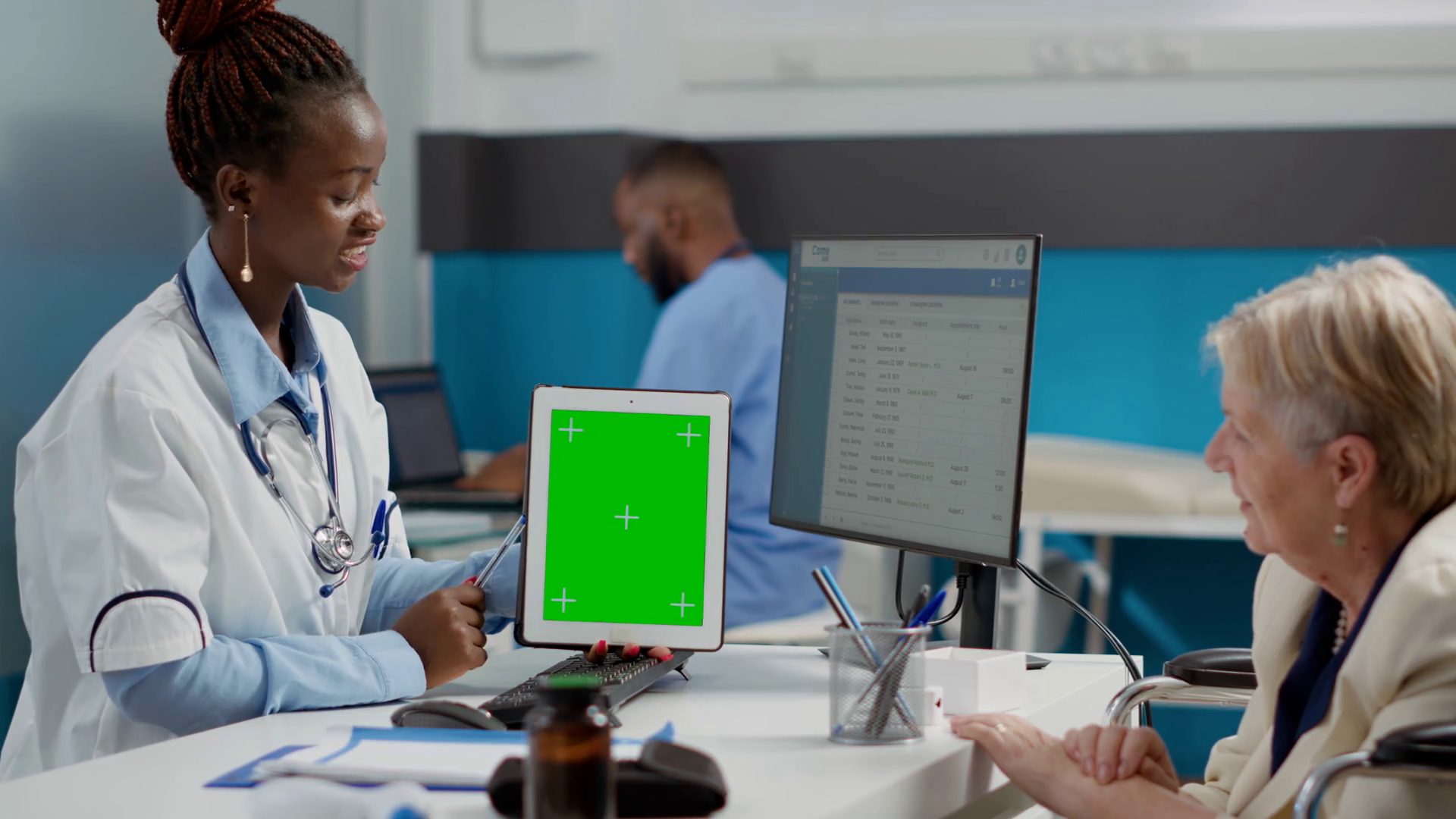 Health Specialist Showing Greenscreen On Stock Footage SBV-347215601 ...