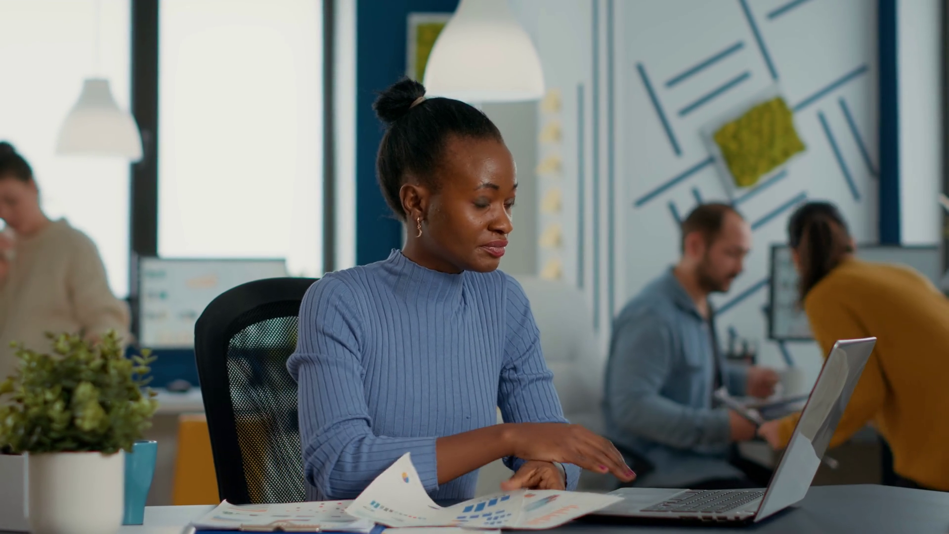 African American Startup Employee Holding Stock Footage SBV-347261082 ...