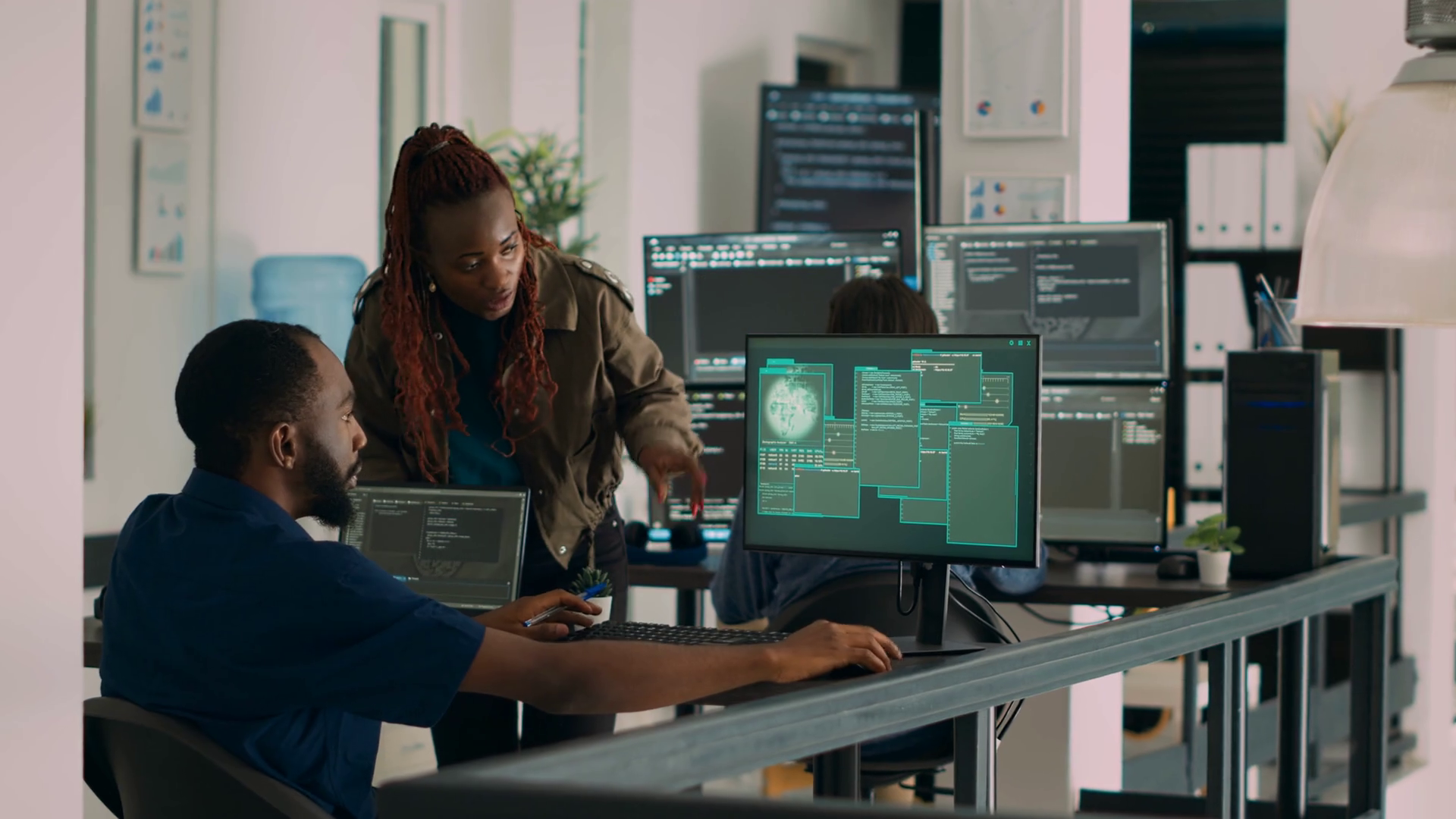 Team Of Coders Writing Data Encountering Stock Footage Sbv 347413471 Storyblocks