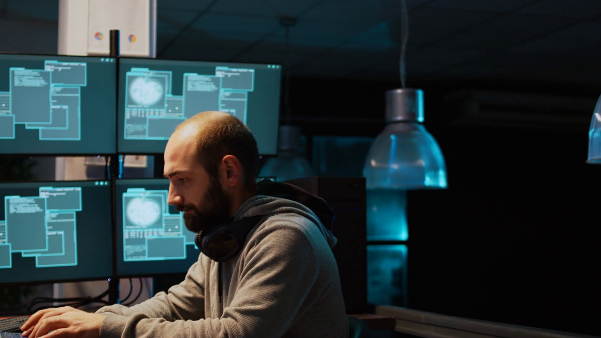 Stressed It Coder Hacking Security System On Computer Using Pc Malware To Steal Big Data From