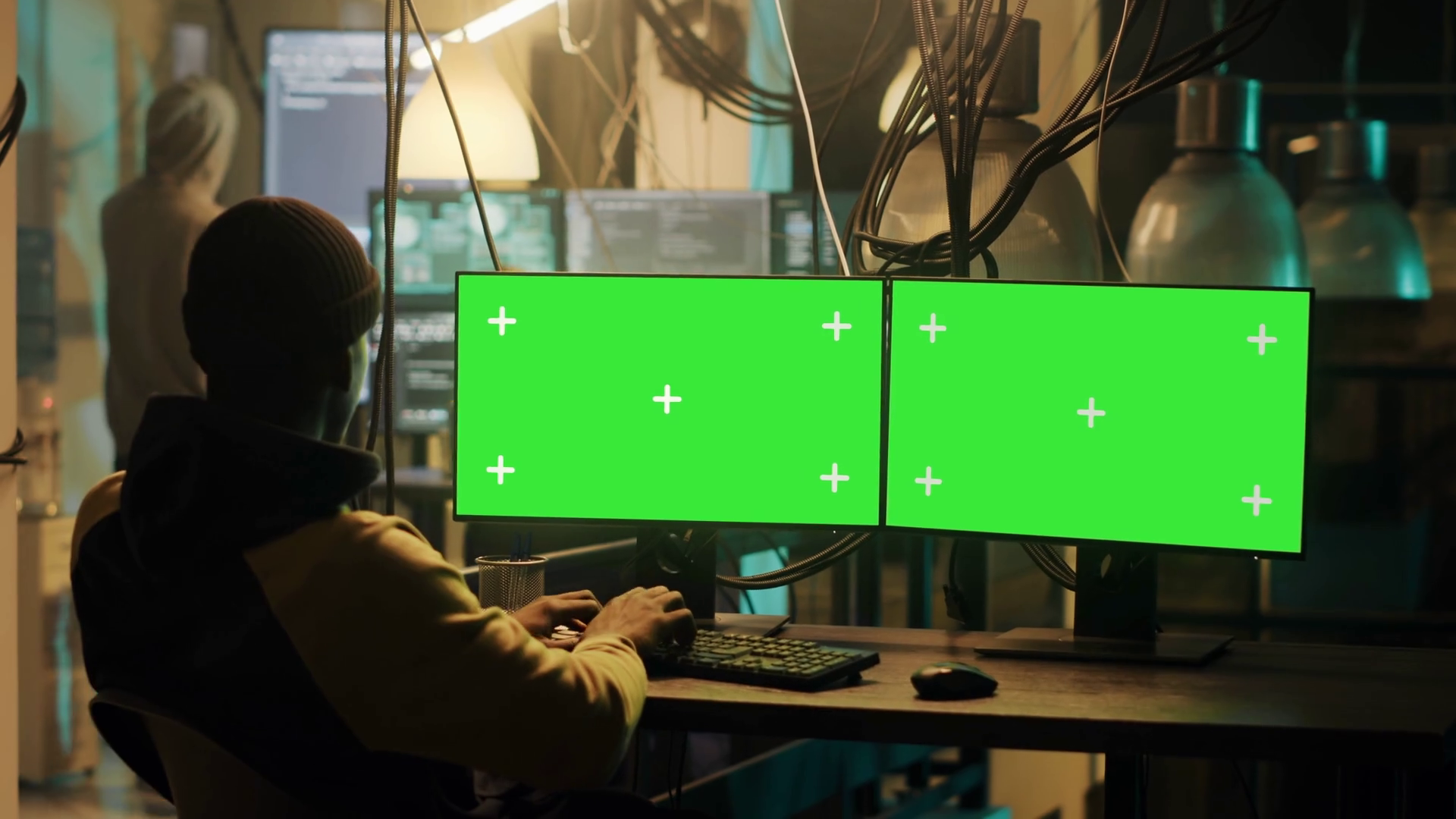 Mysterious Criminal Using Greenscreen Stock Footage SBV-347442490 ...