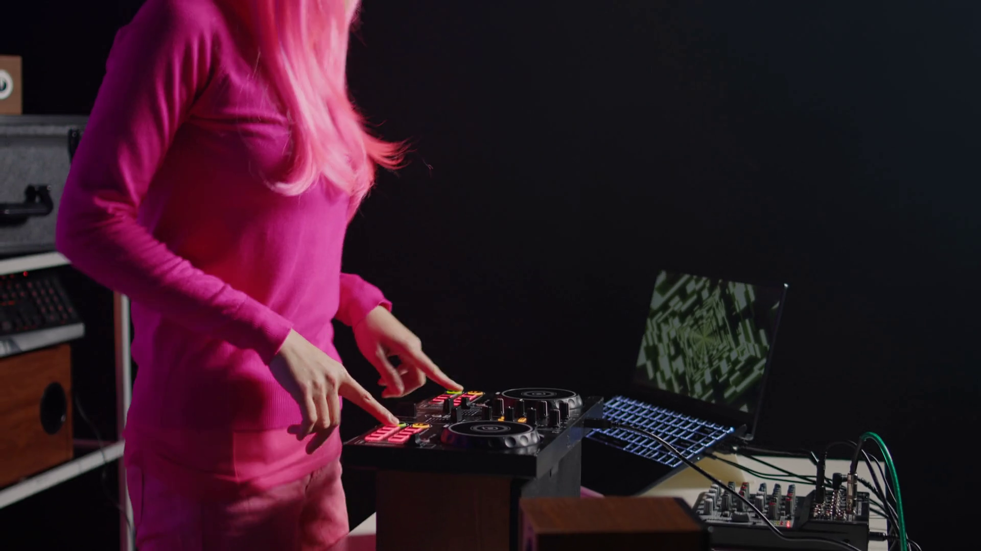 Asian Dj Having Fun Mixing Eletronic Music Stock Footage SBV-347470565 ...