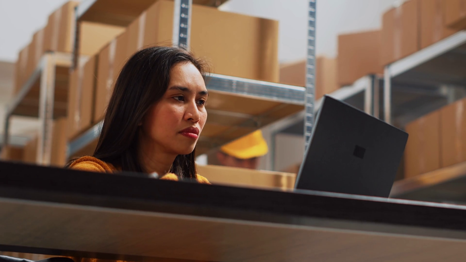 Young Woman Looking At Boxes In Warehouse Stock Footage SBV-347461082 ...