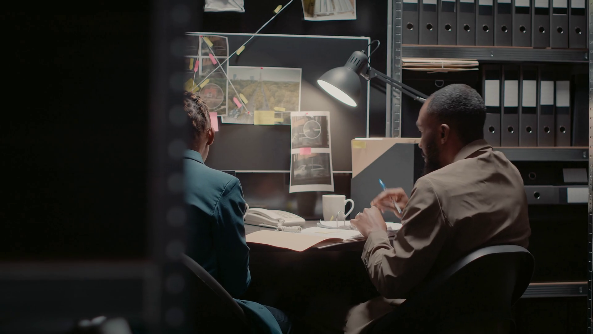 Private Investigators Examining Surveillance Stock Footage SBV ...