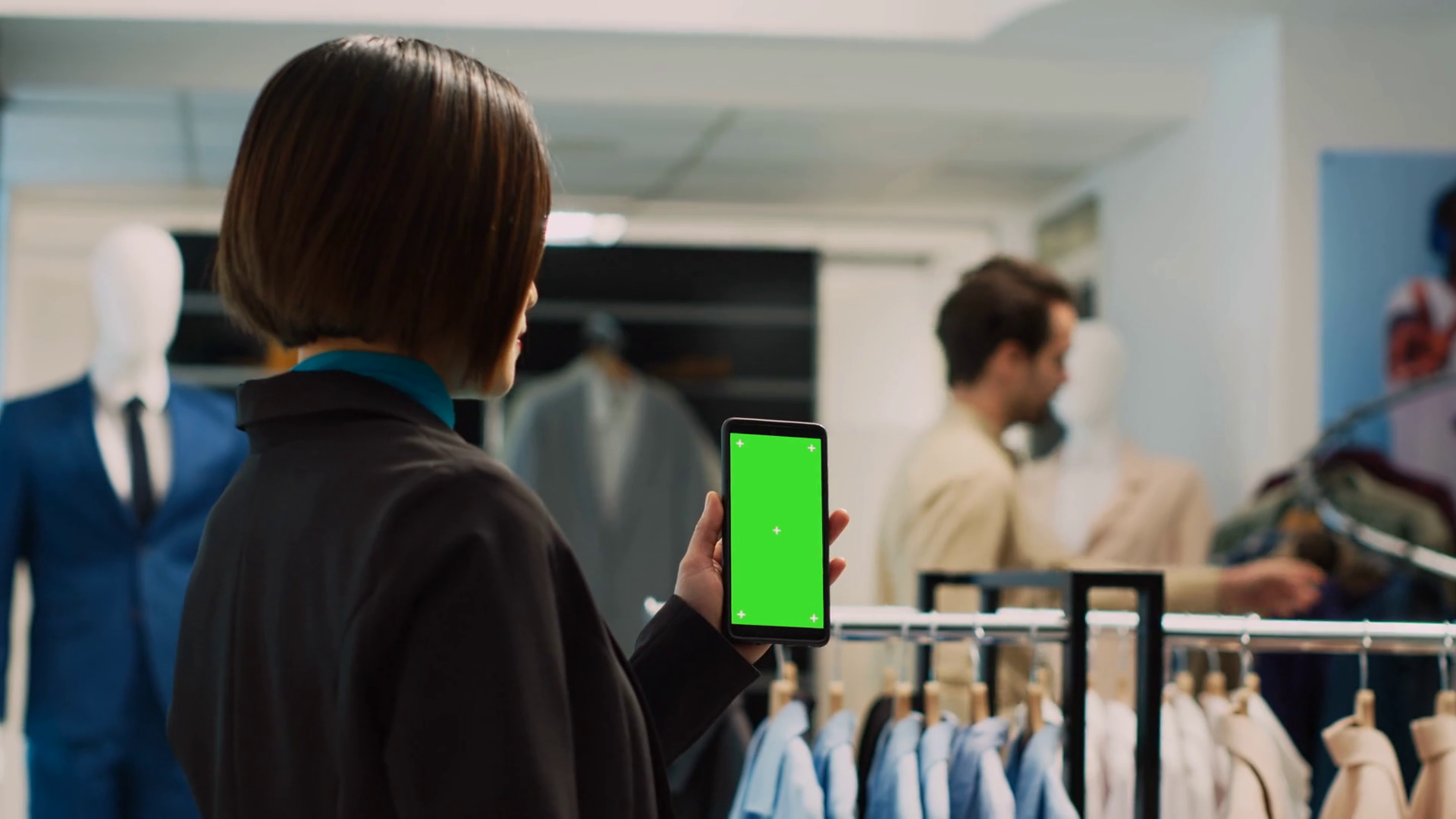 Young Assistant Using Blank Greenscreen Stock Footage SBV-347563200 ...