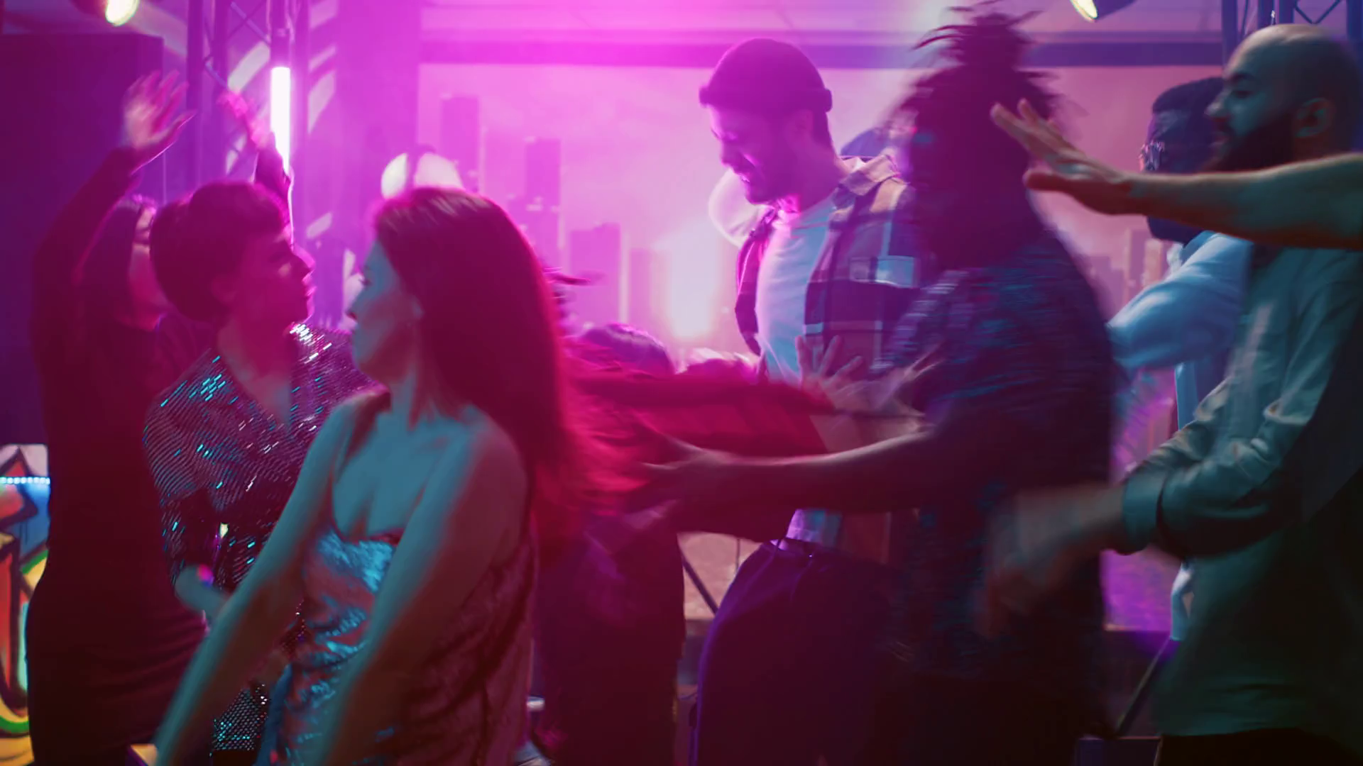 Diverse Group Having Fun In Nightclub Stock Footage SBV-347616575 ...