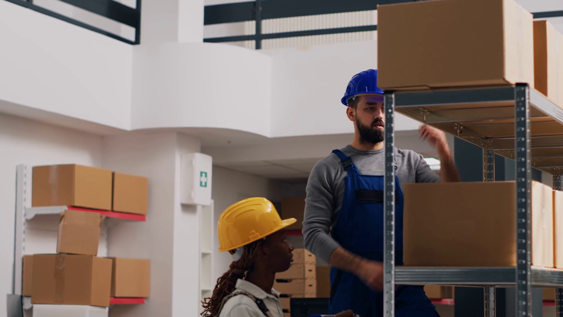 Diverse Depot Workers Using Digital Tablet Stock Footage SBV-347548177 - Storyblocks