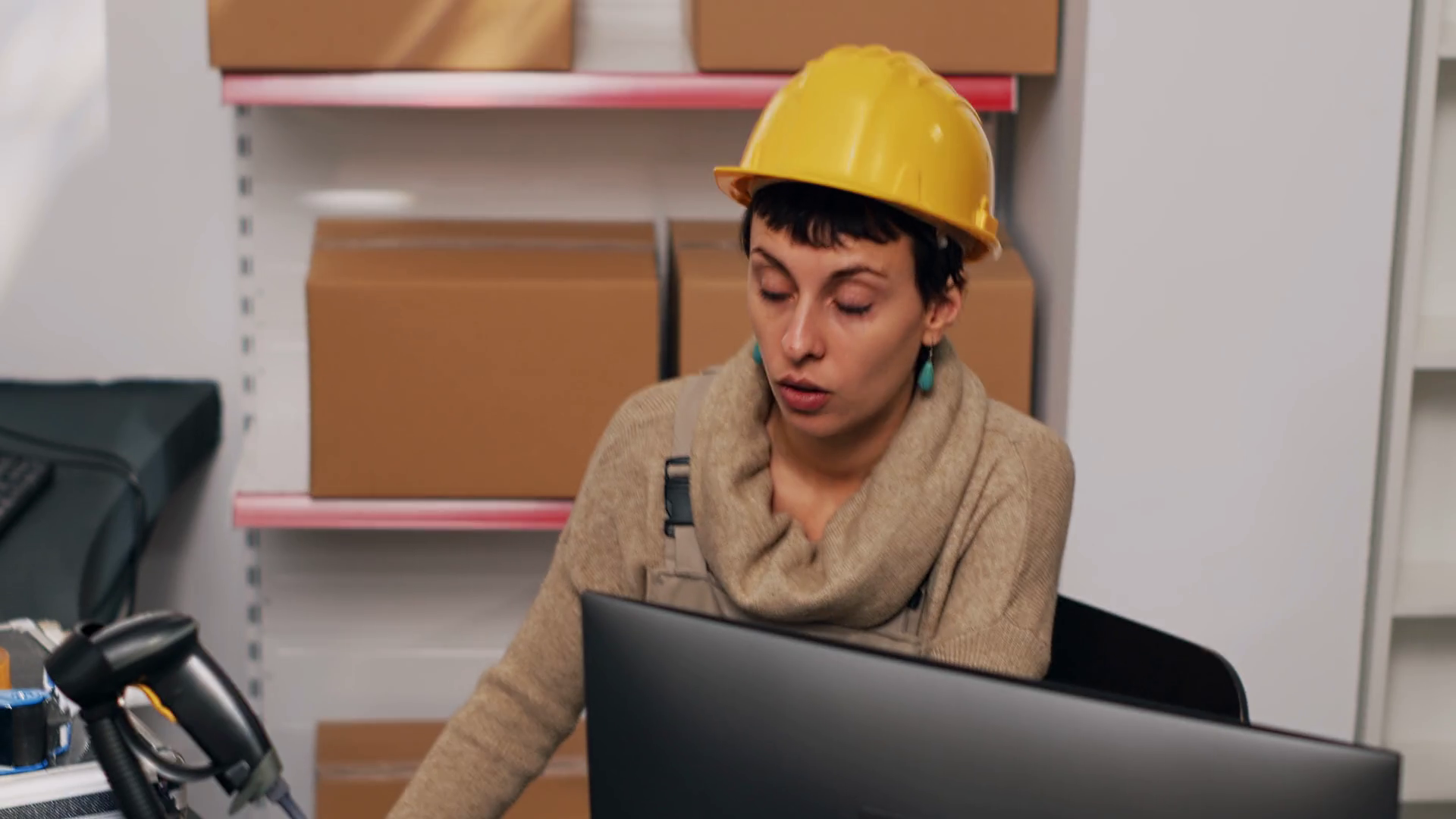 Depot Worker Scanning Merchandise Stock Stock Footage SBV-347548366 ...