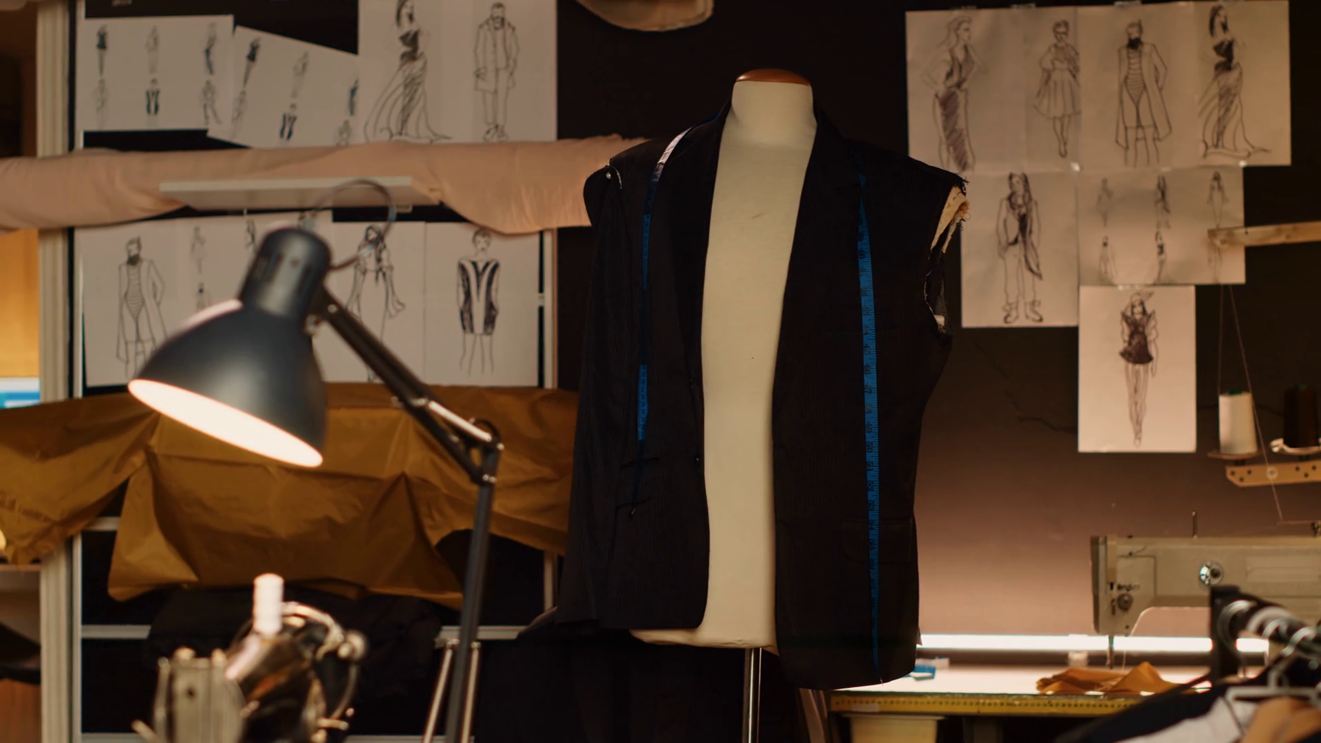 Tailoring Mannequin Sketches In Fashion Stock Footage SBV-347709128 ...
