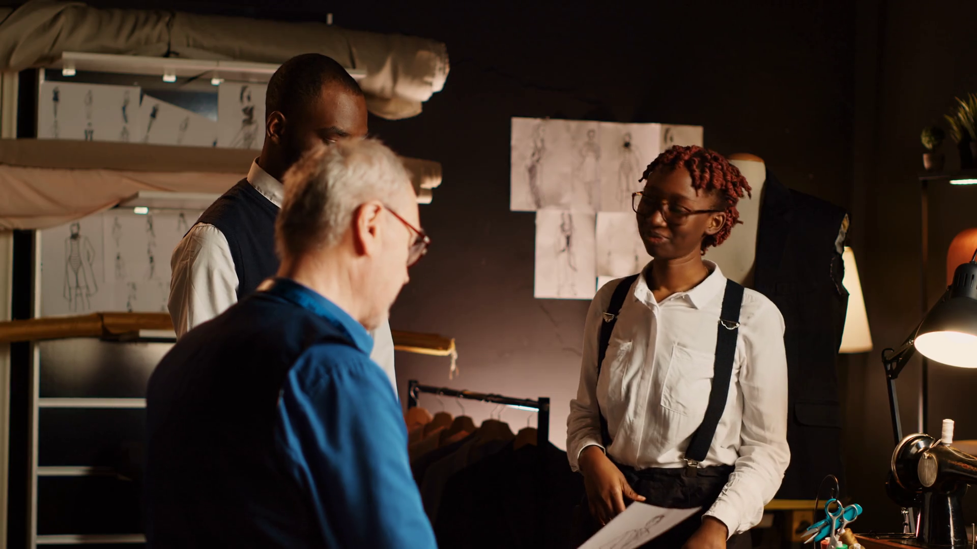 Male Client Trying On Suit Blazer In Atelier Stock Footage SBV ...