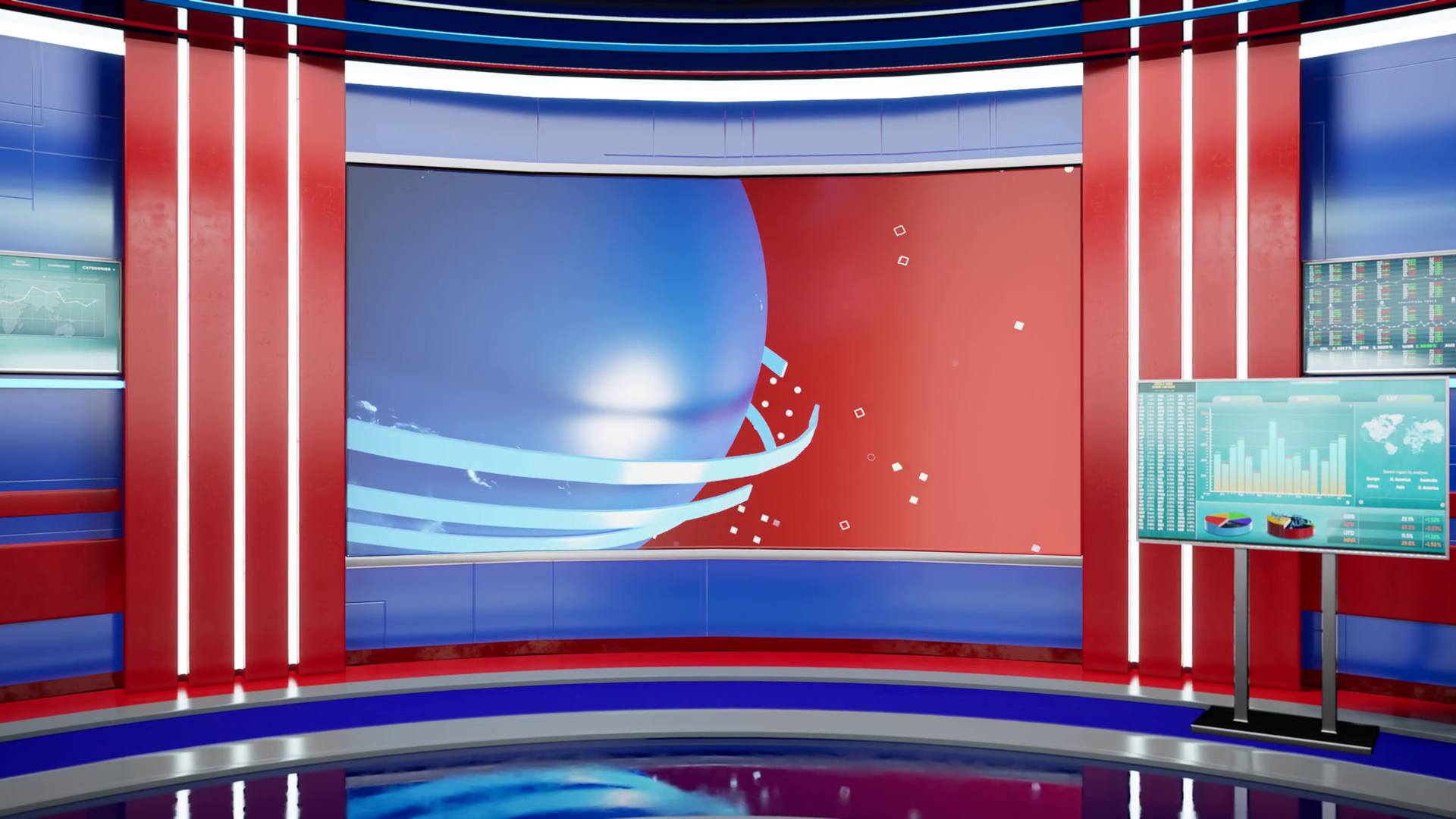 News Room With Display Tv Stage Stock Footage SBV-347638696 - Storyblocks