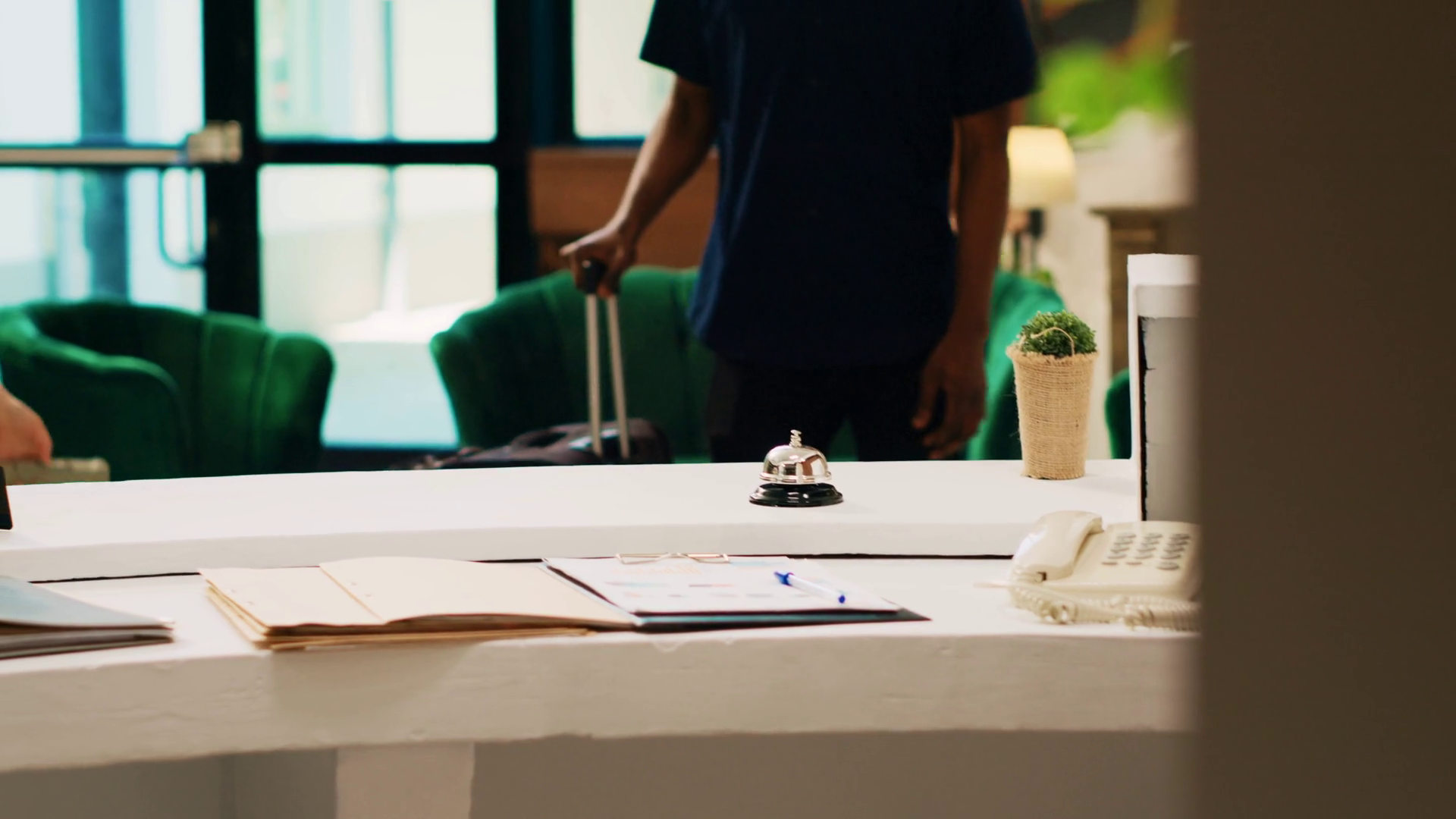 Receptionist Greeting Guests At Hotel Stock Footage SBV-347663606 ...
