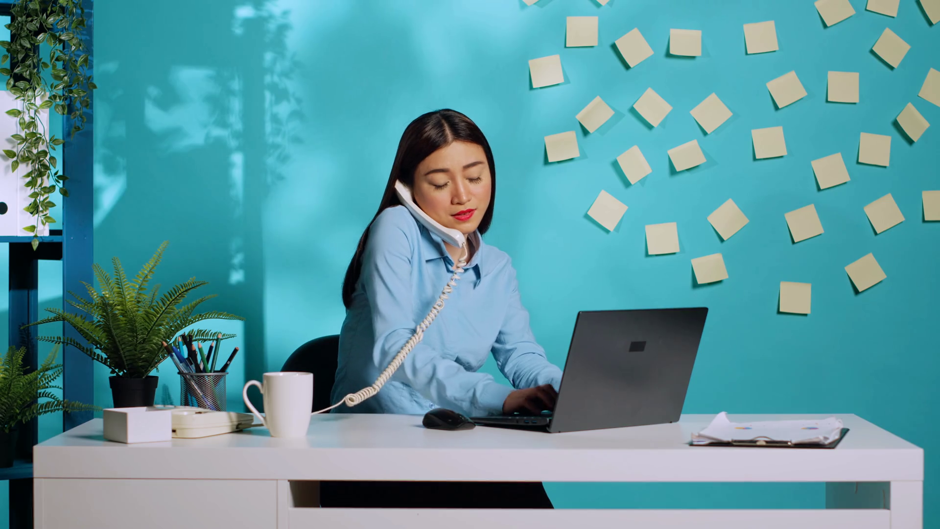 Administrative Employee Chatting In Call Stock Footage SBV-347684353 ...