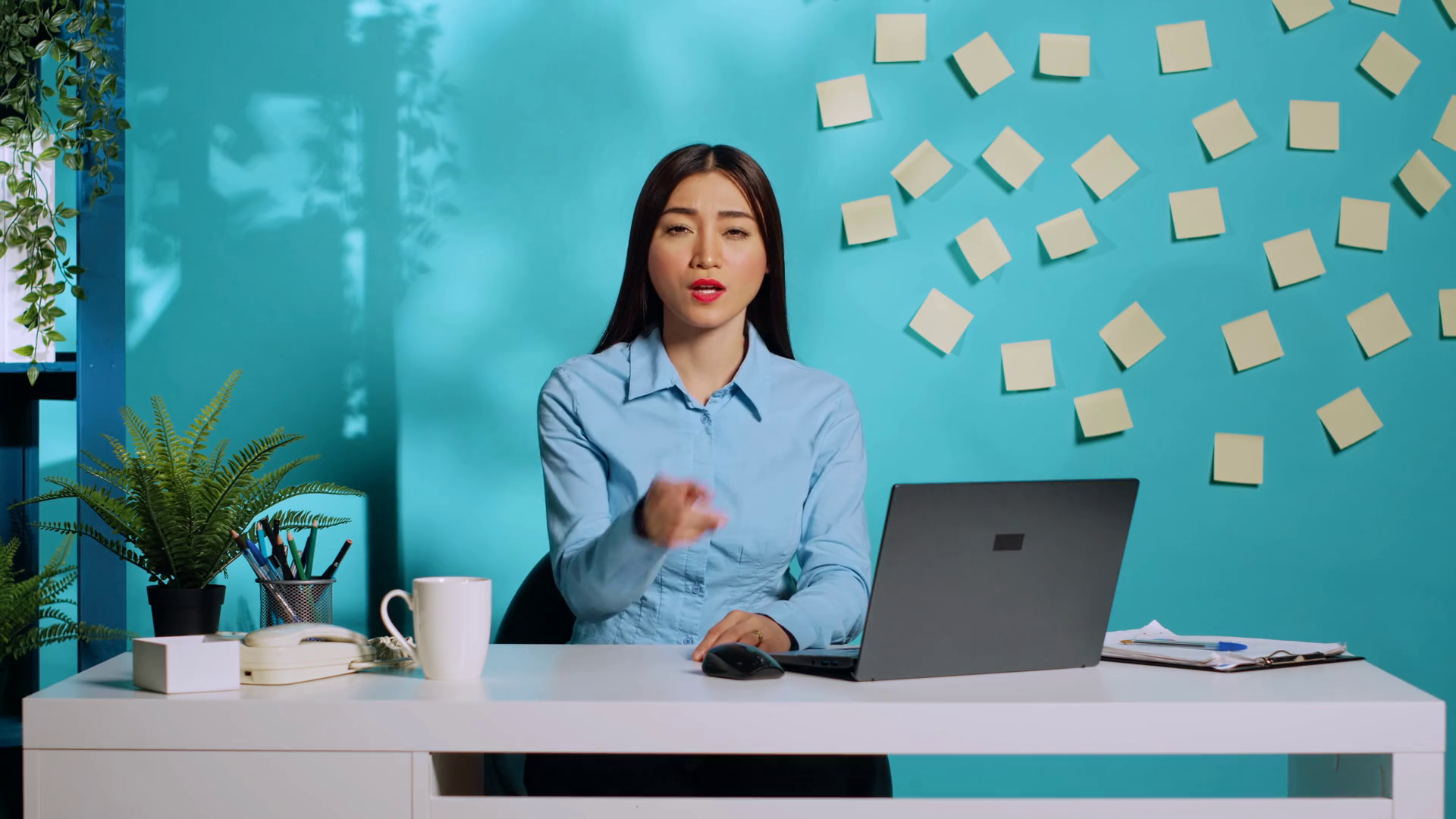 Employee Shushing With Quiet Gesture Stock Footage SBV-347684366 ...