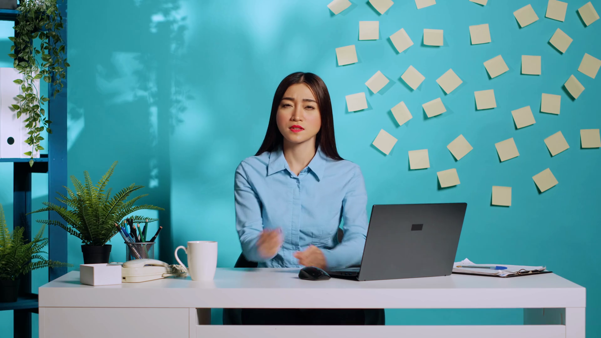 Employee Holding Crossed Arms In X Sign Stock Footage SBV-347684325 ...