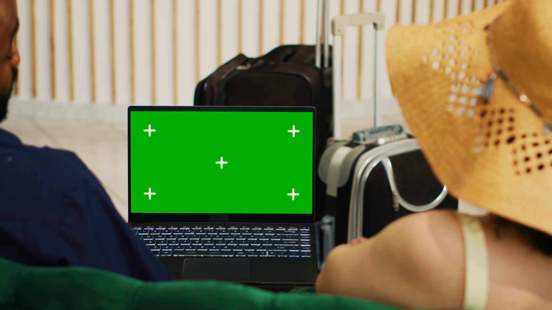 Couple Using Greenscreen On Laptop Looking Stock Footage SBV-347705179 - Storyblocks