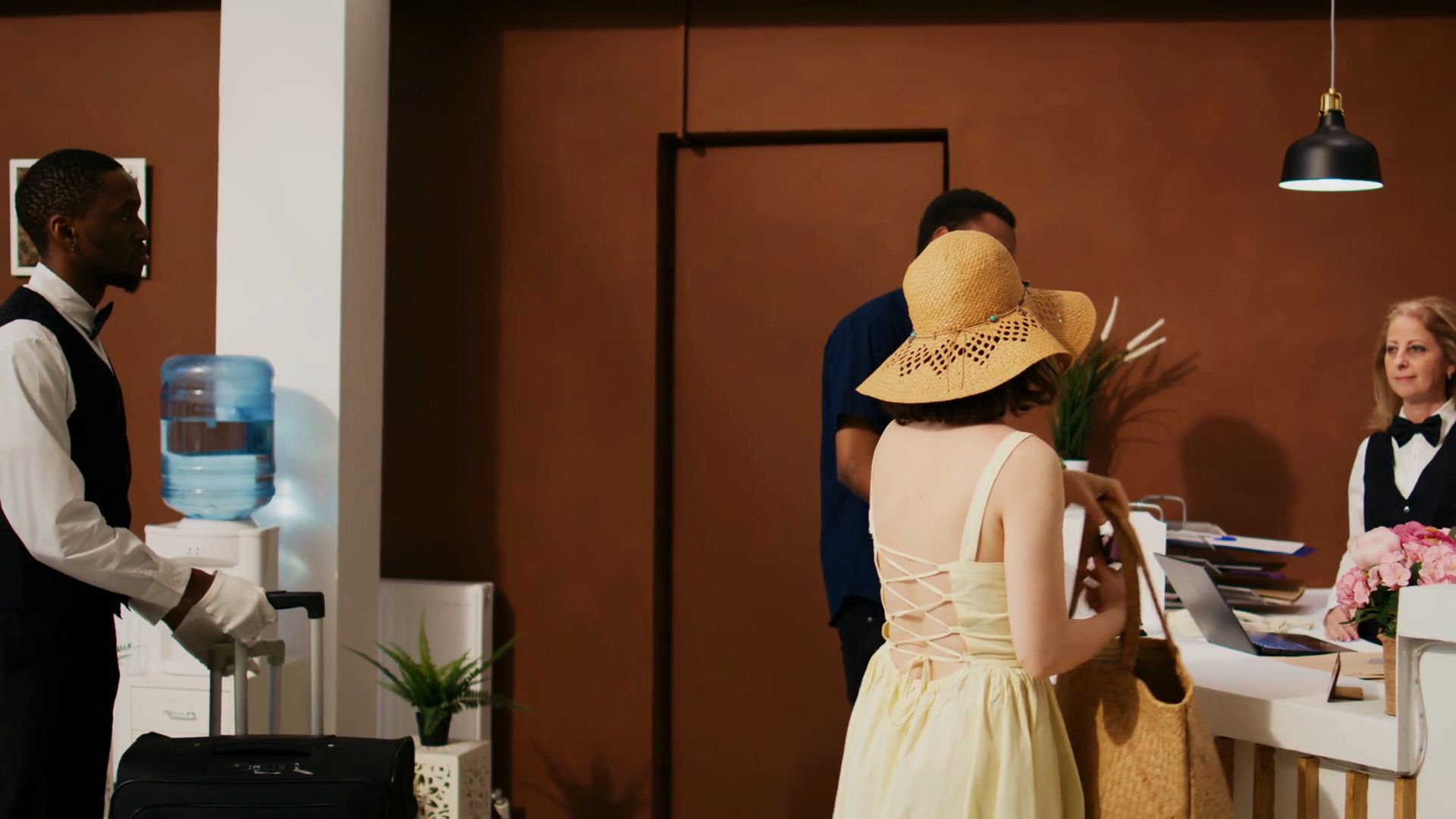 Tourists Receiving Access Key Card From Stock Footage SBV-347734022 ...